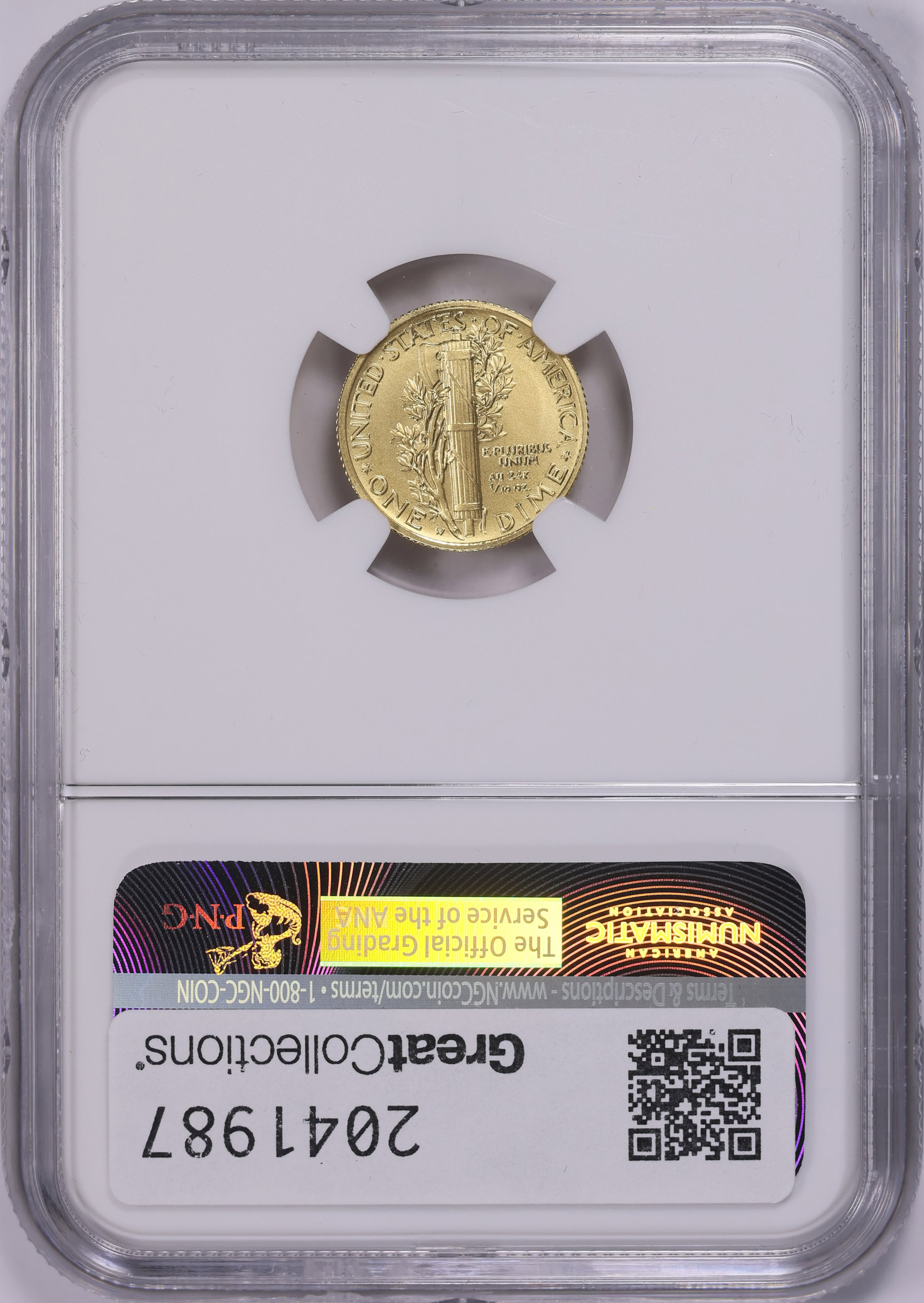 2016-W Mercury Dime 100th Anniversary Gold Early Releases NGC SP-70 ...