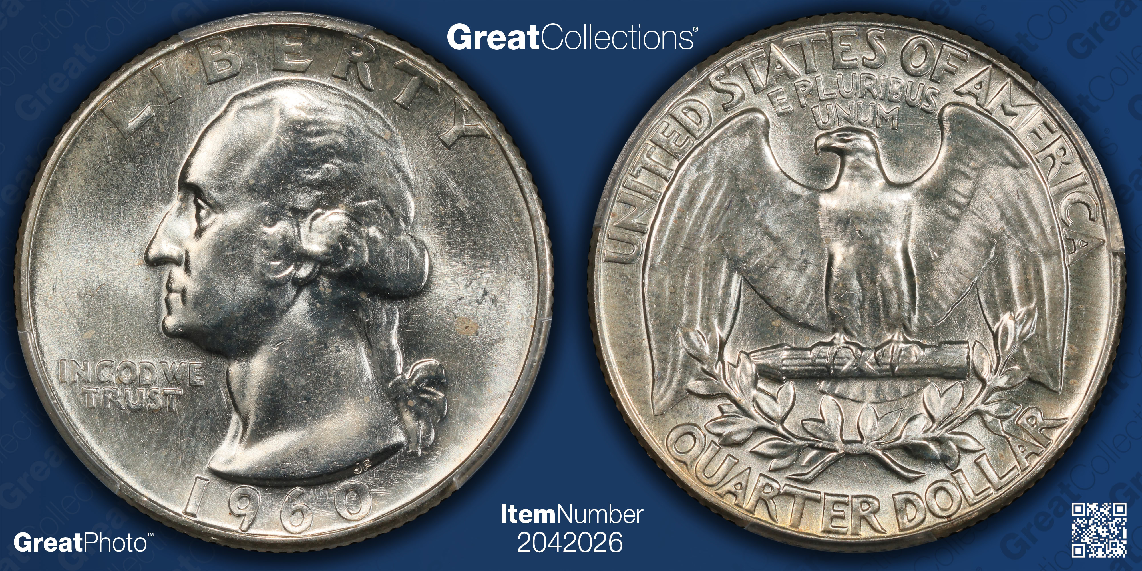 1960 Washington Quarter Type B Reverse FS-901 PCGS MS-64 (Item 2042026 ...