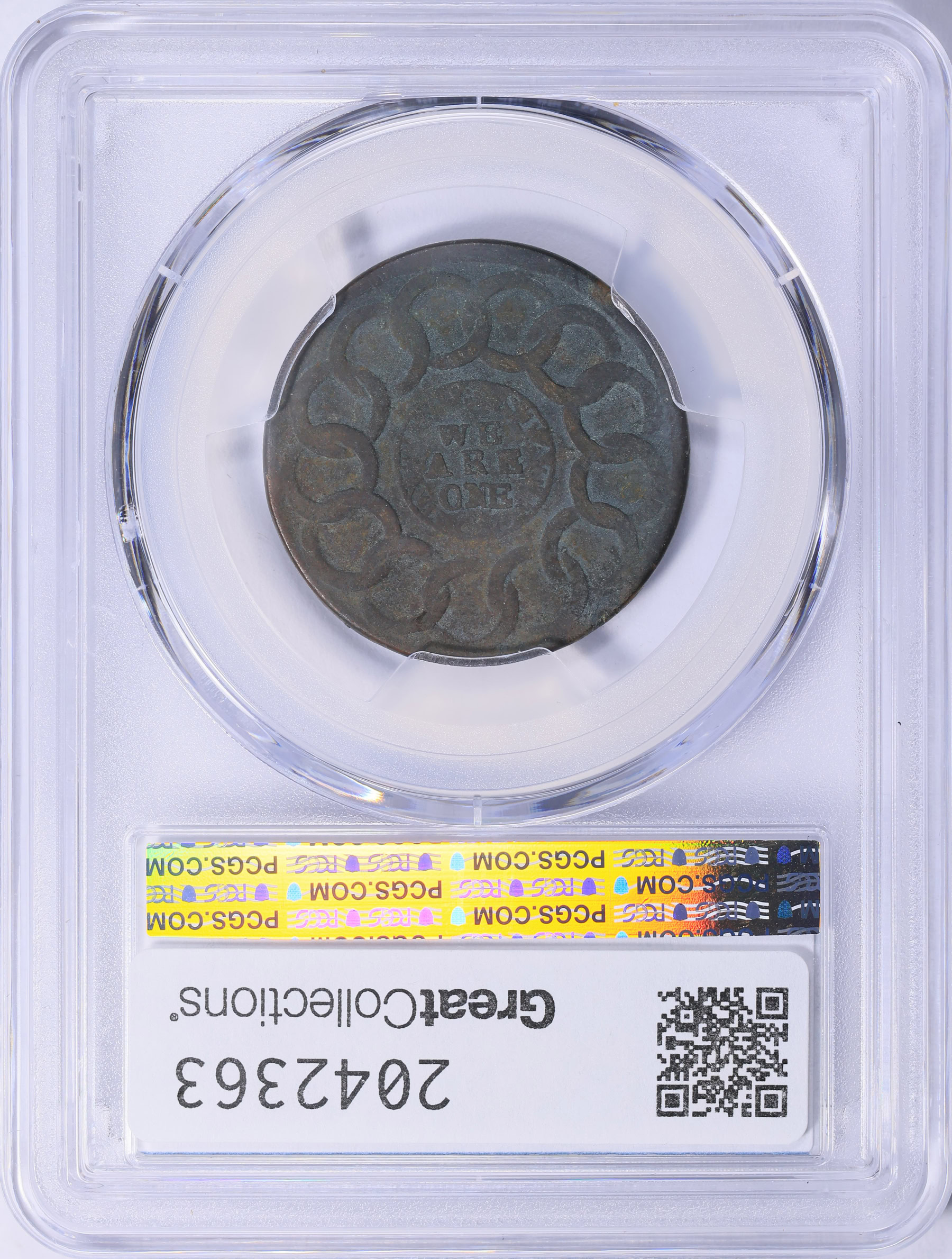 1787 Fugio Cent UNITED STATES, 4 Cinq PCGS Genuine Fine Details (Item ...