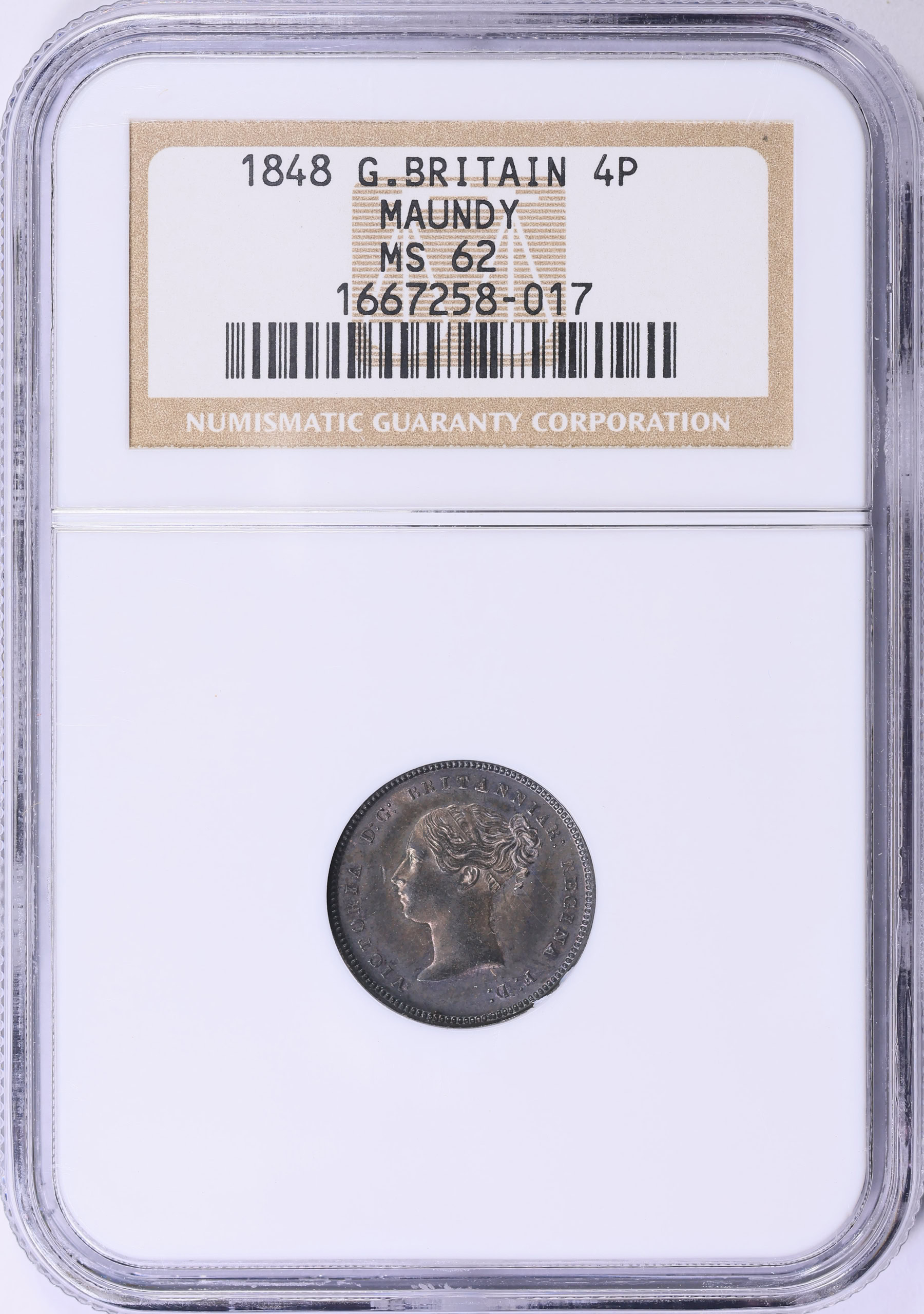 Great Britain 1848 Silver Maundy 4 Pence KM-732 NGC MS-62 (Item 2042392 ...