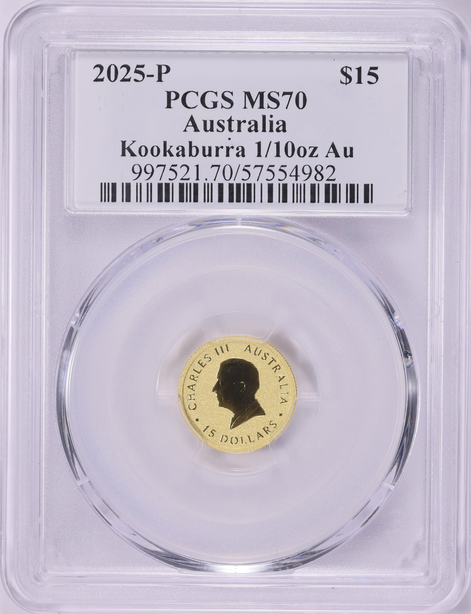 Australia 2025-P Gold $15 Kookaburra PCGS MS-70 (Ultra Breaks Label ...