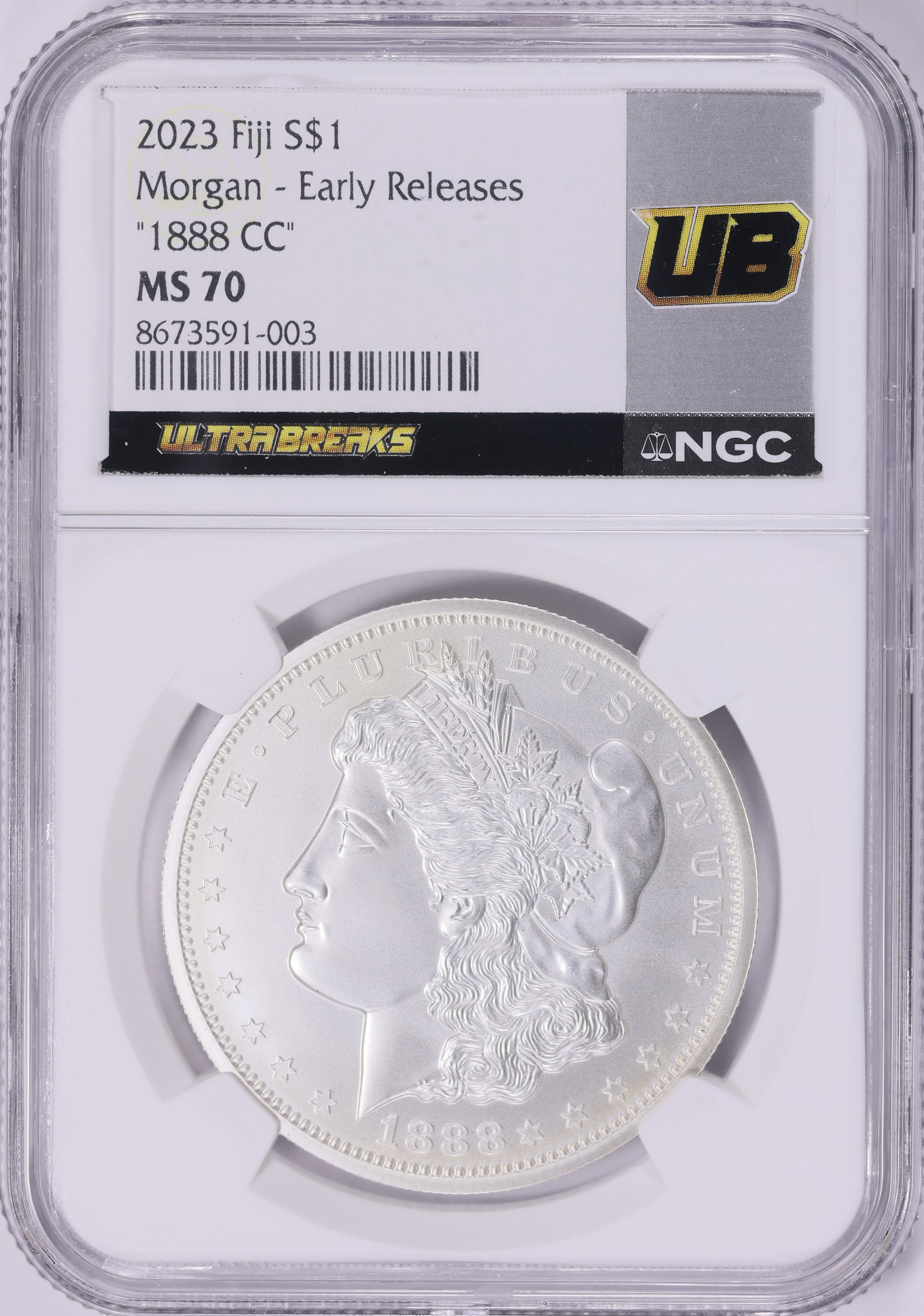 Fiji 2023 Silver Dollar 1888-CC Morgan Dollar Early Releases NGC MS-70 ...