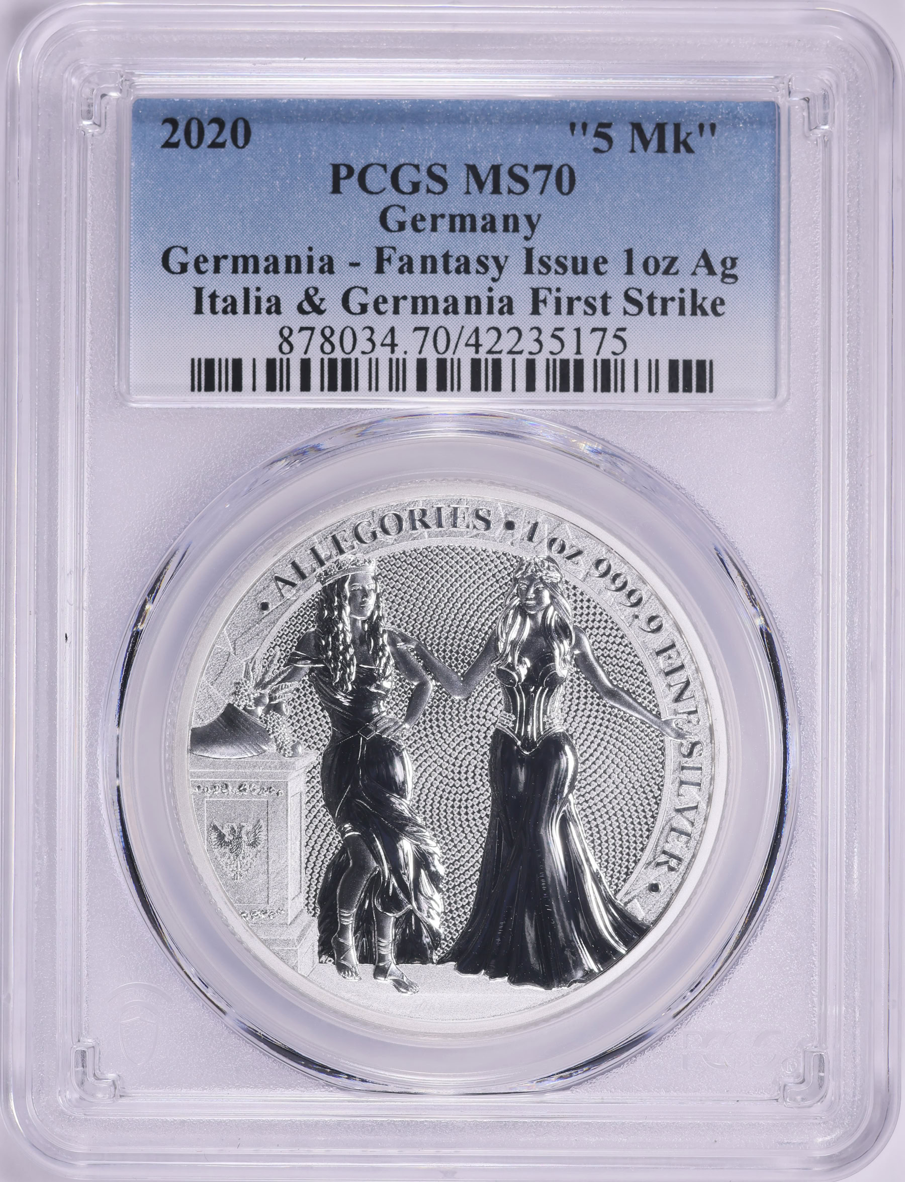 Germania 2020 Silver 5 Marks Italia & Germania Fantasy Issue First ...