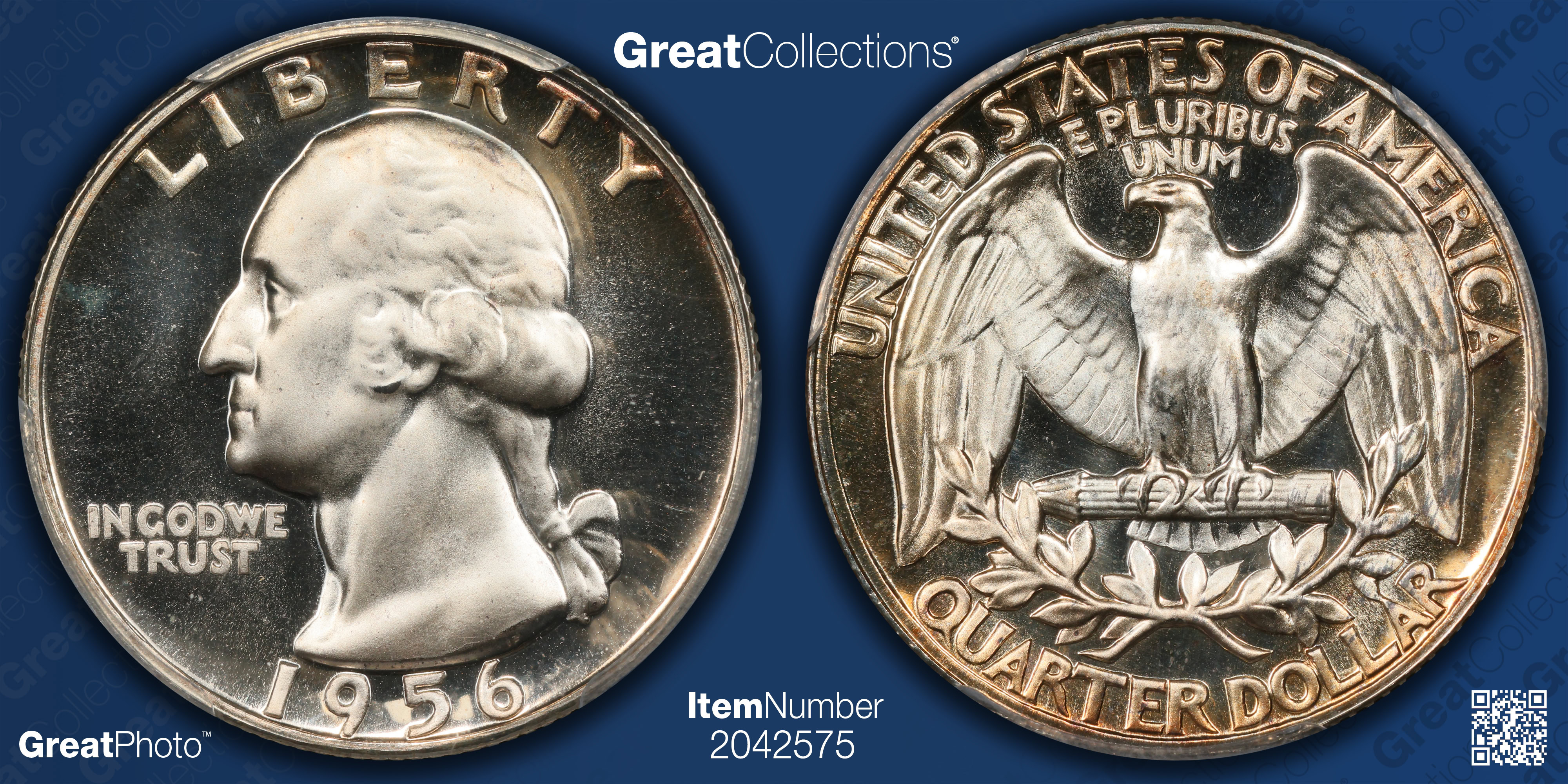 1956 Washington Quarter PCGS Proof-67 CAMEO (Toned) (Item 2042575 ...