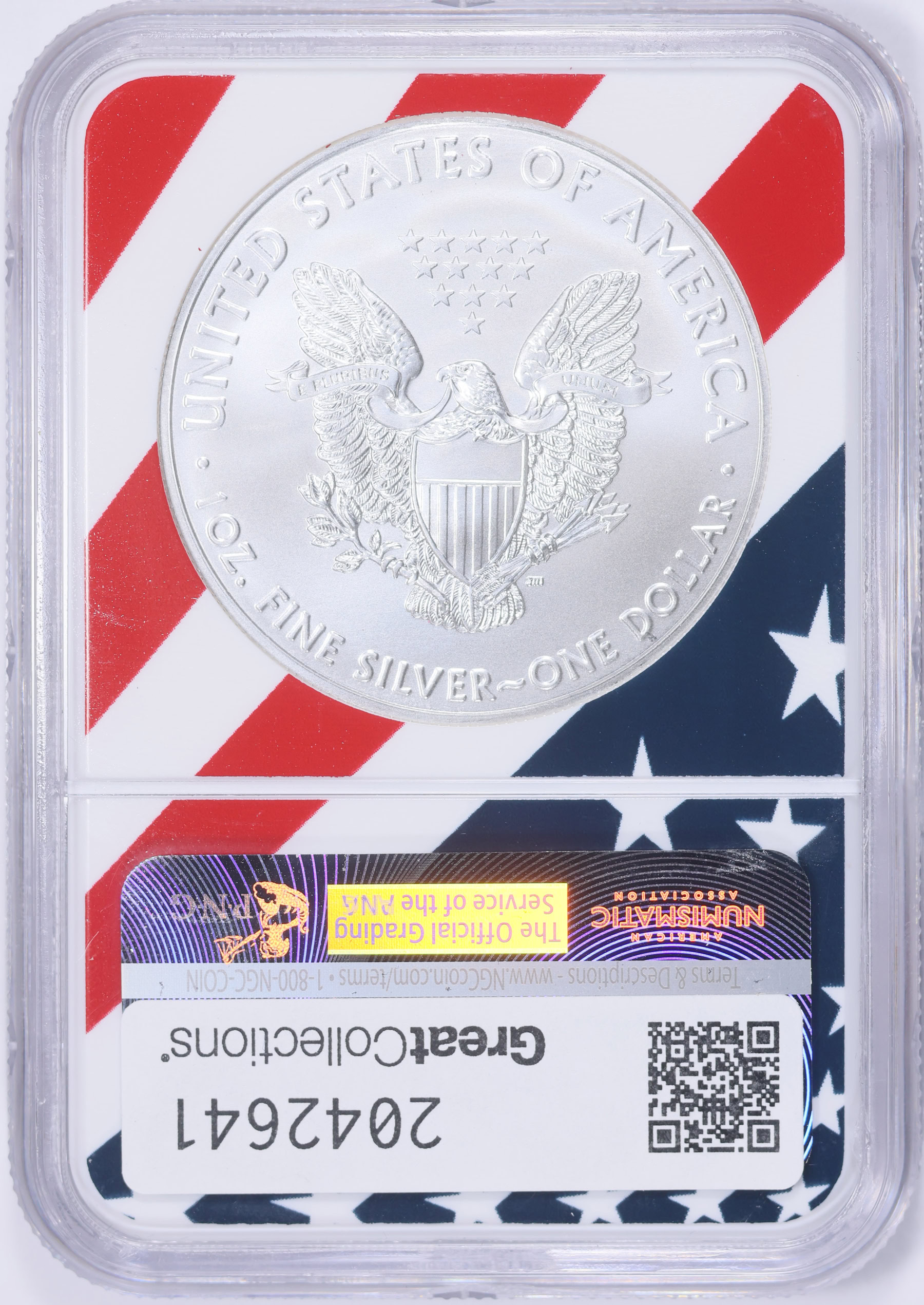 2018 $1 Silver Eagle Early Releases NGC MS-70 (Flag Frame Holder) (Item ...