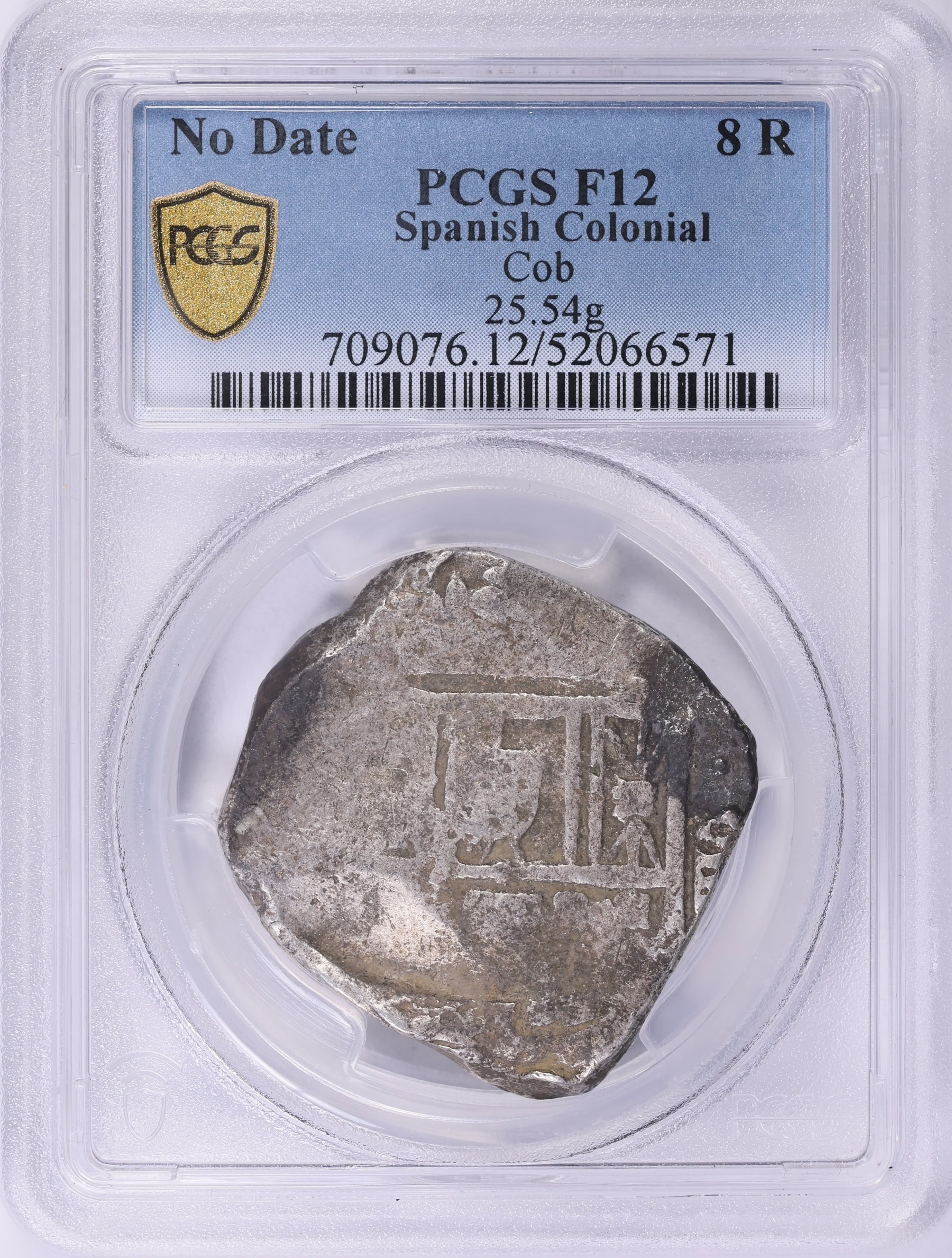 Spanish Colonial ND Silver 8 Reales Cob PCGS F-12 (25.54gms) (Item ...
