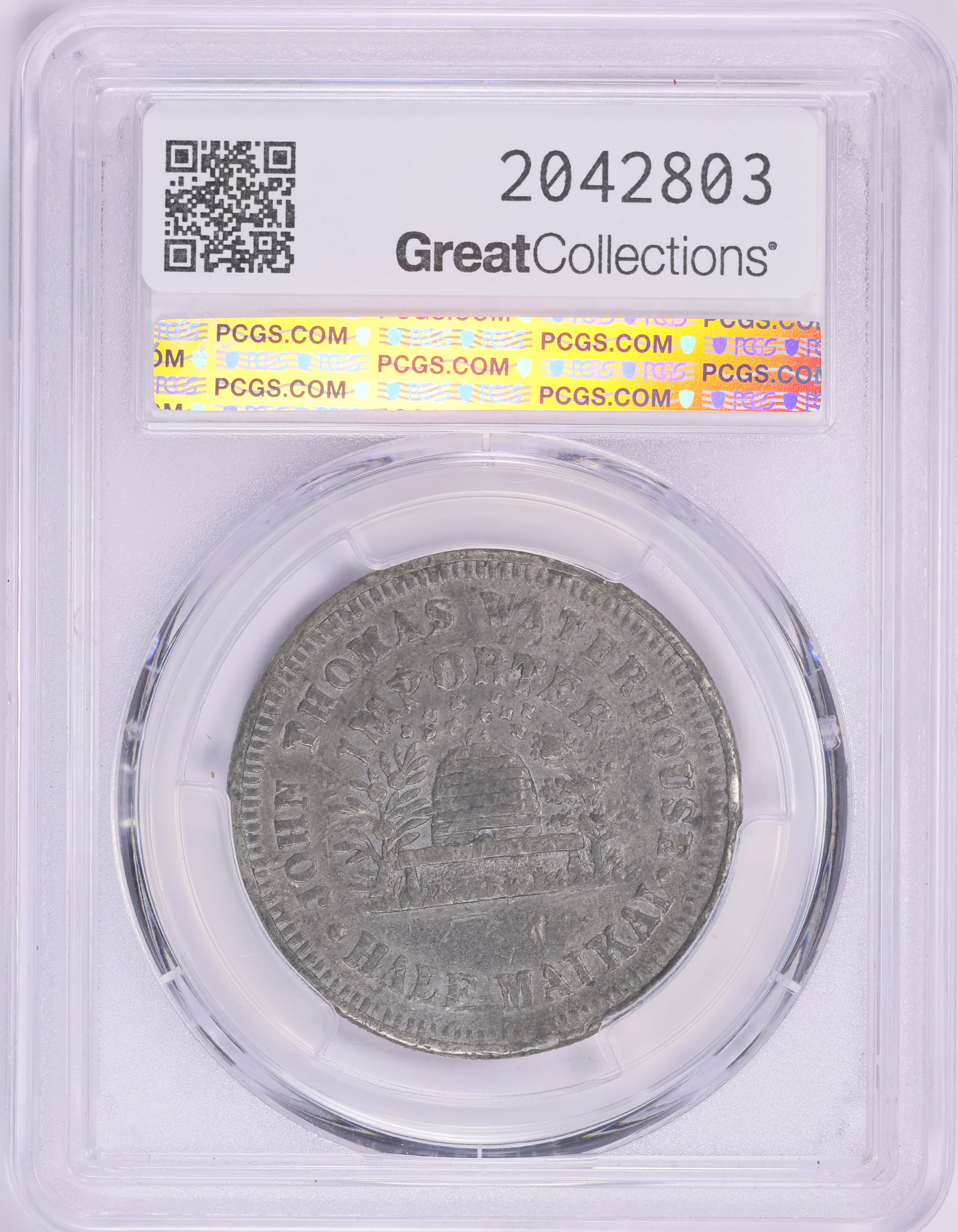 ND (1860) Hawaii-Waterhouse White Metal Hawaii Plantation Token PCGS VF ...