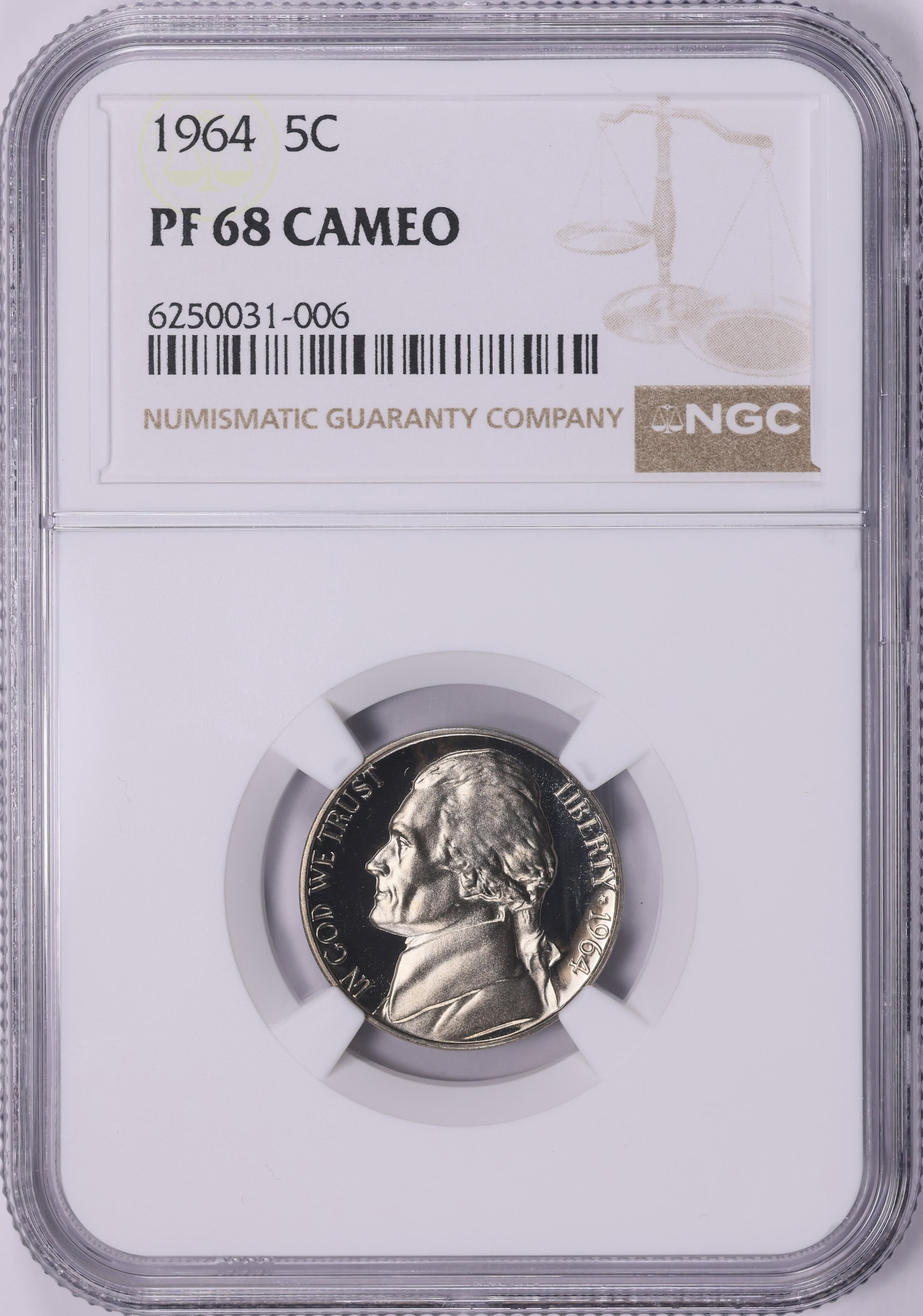 1964 Jefferson Nickel NGC Proof-68 CAMEO (Item 2043054 ...