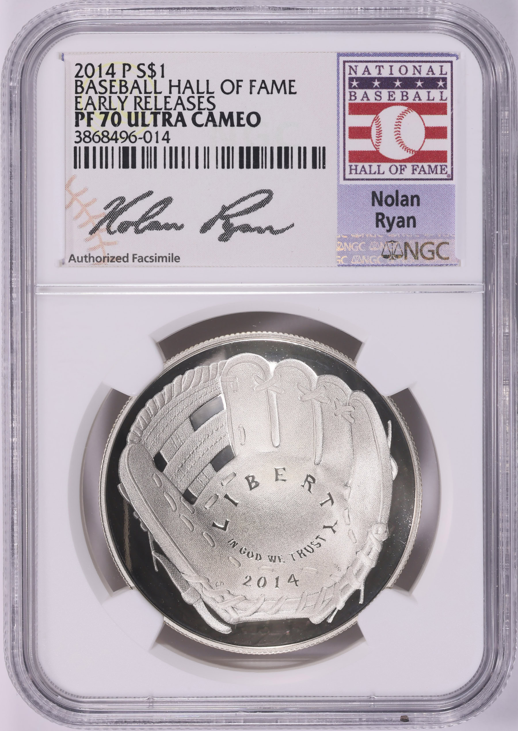 2014-P Baseball Hall of Fame Silver Dollar Early Releases NGC Proof-70 ...