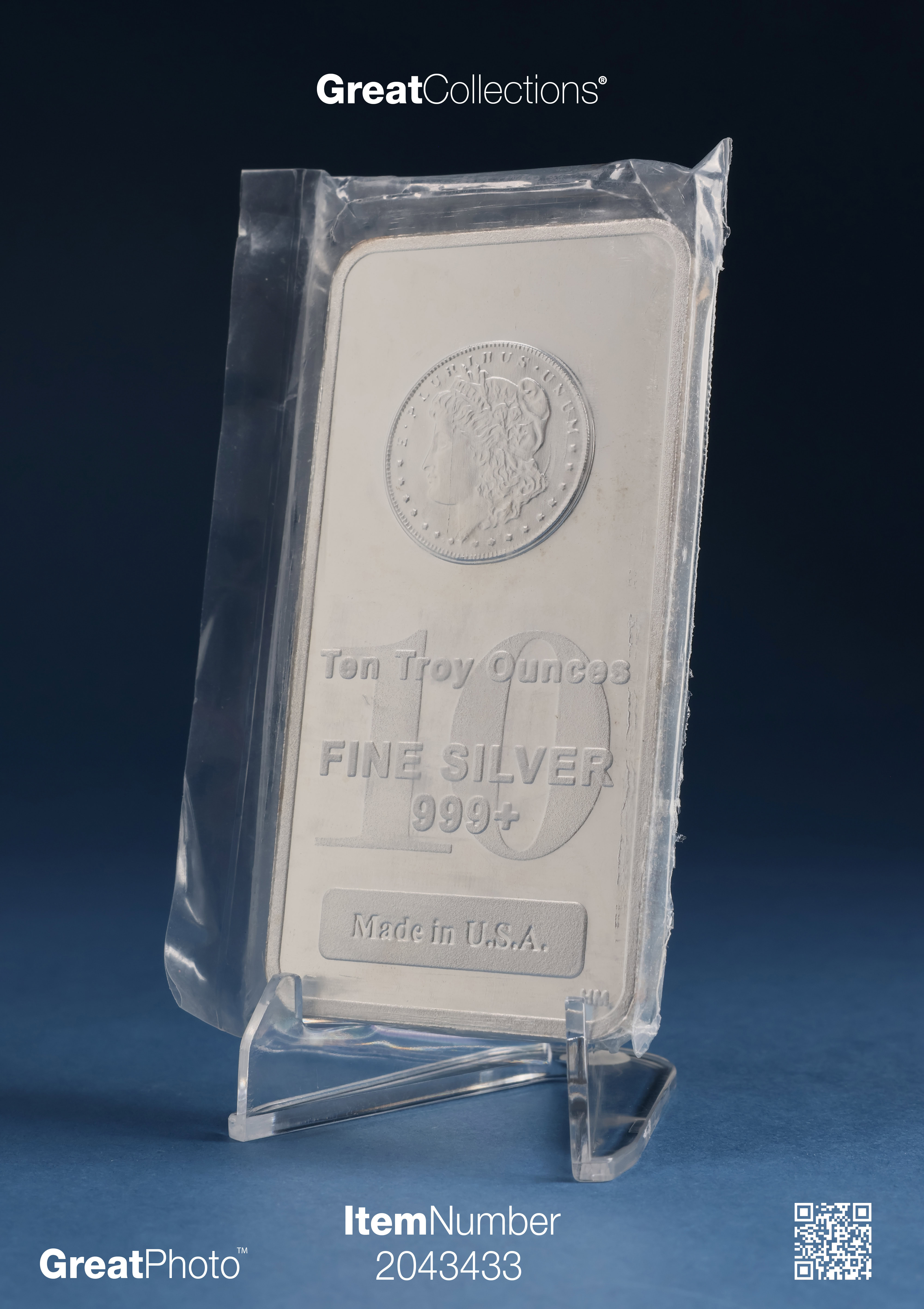ND Silver 10oz Private Mint Ingot/Bar Uncertified (ASW = 9.99 oz ...