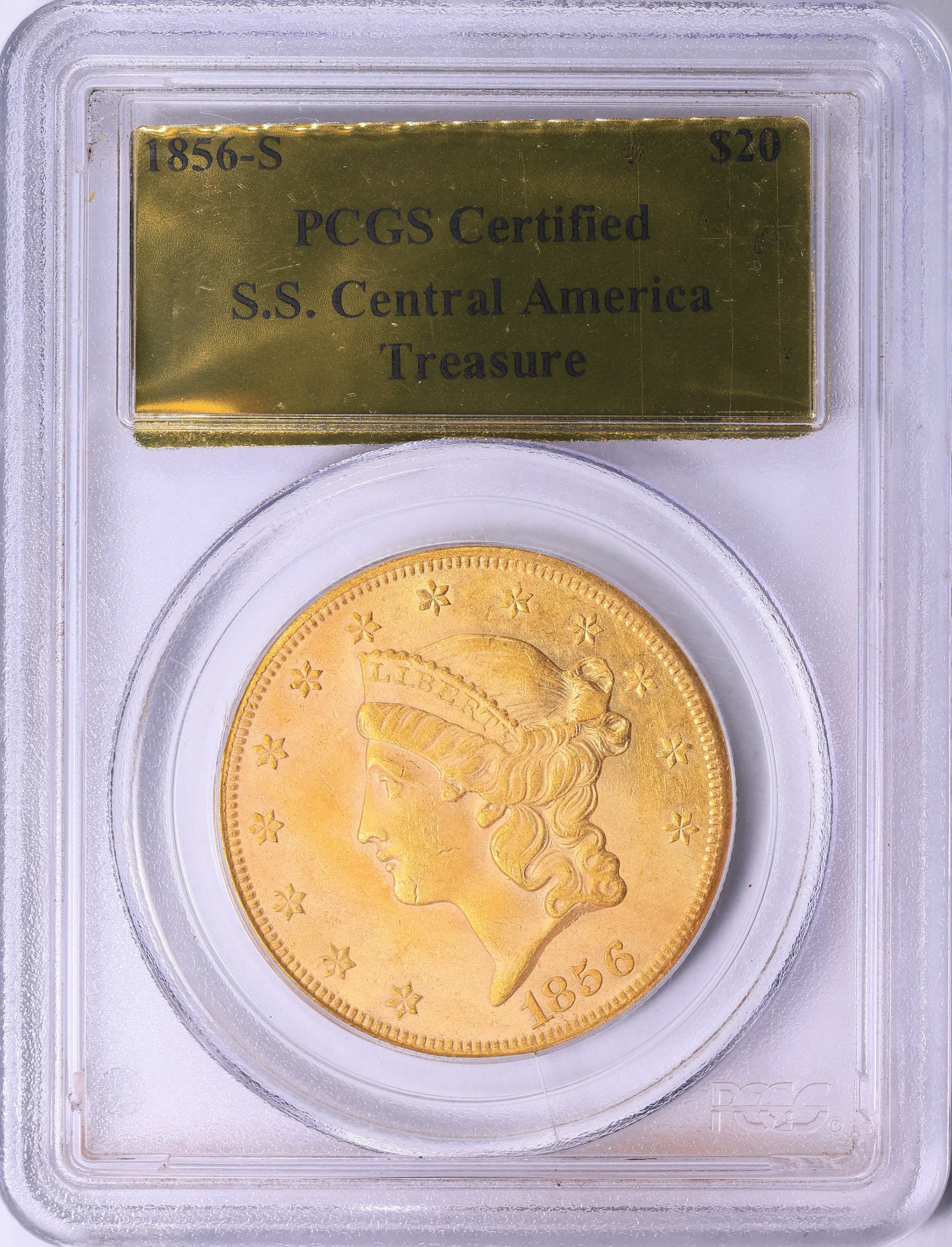 1856-S Liberty Gold Double Eagle Shipwreck S.S. Central America ...