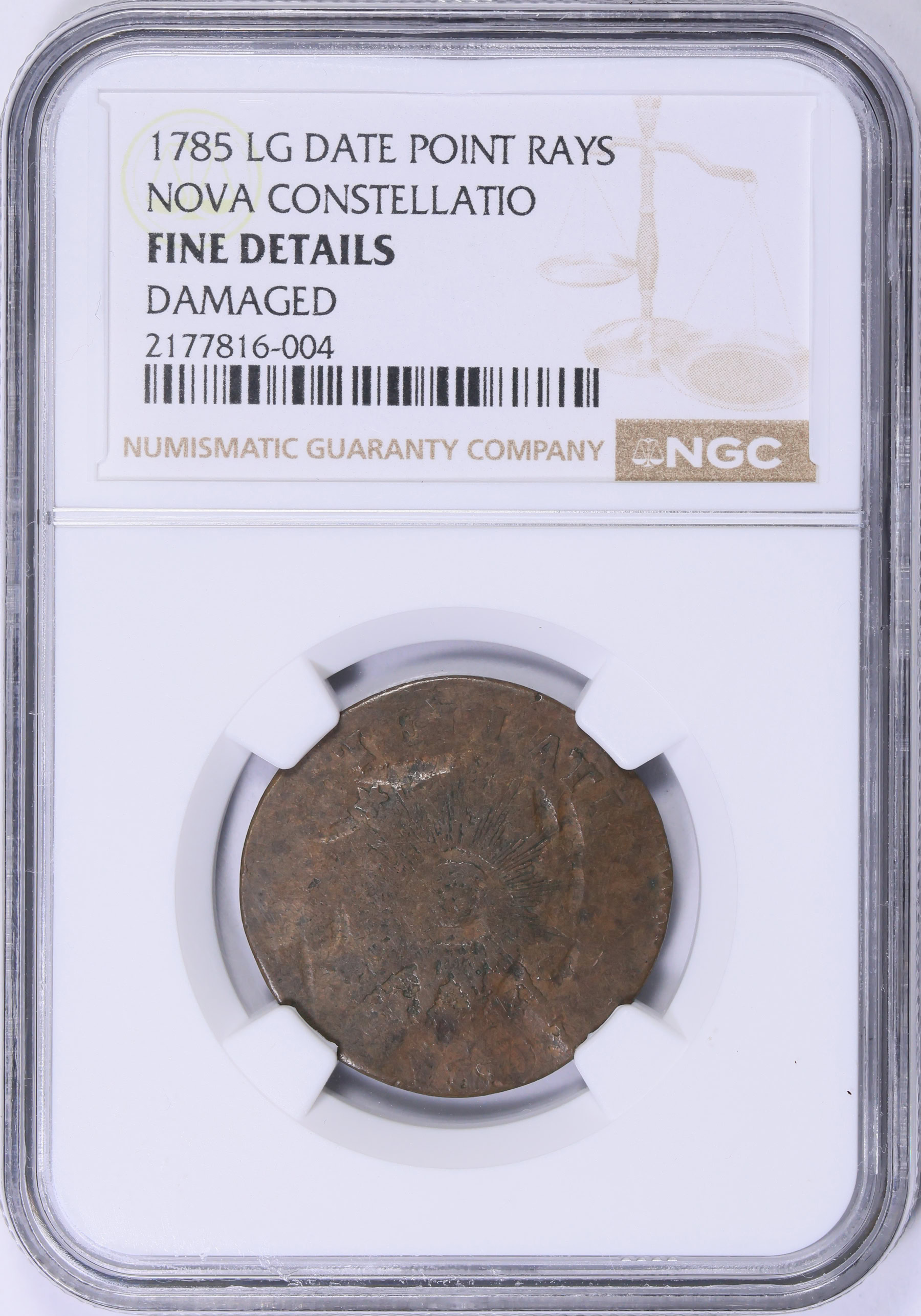 1785 Nova Constellatio Large Date Pointed Rays NGC Fine Details (Item ...