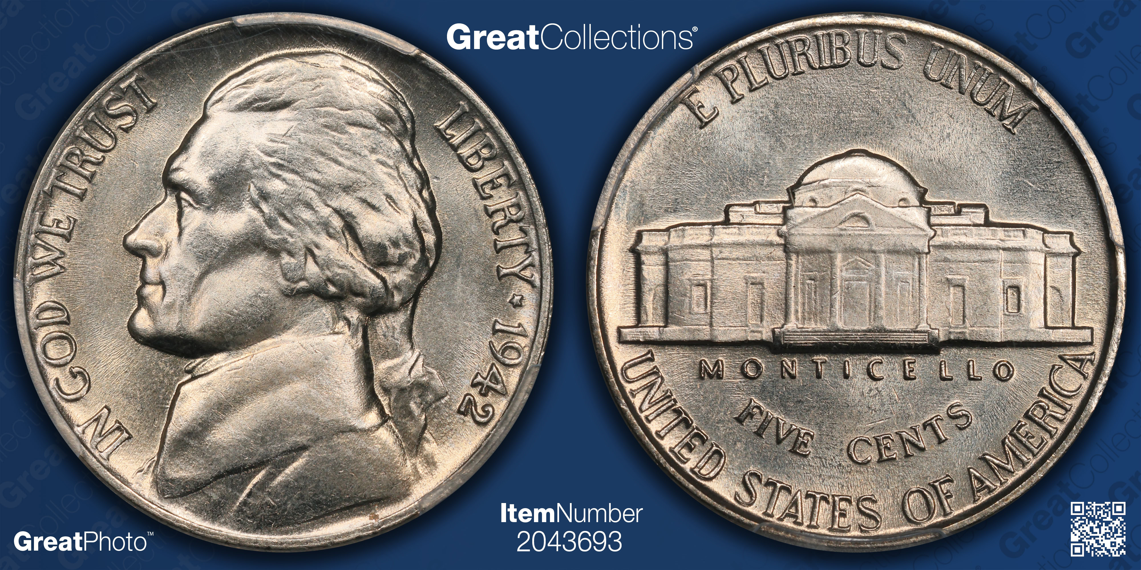 1942 Jefferson Nickel Type 1 PCGS MS-66 FS (Item 2043693 ...