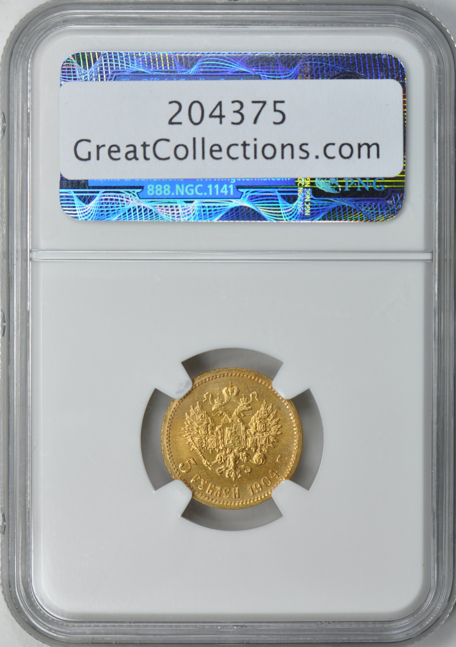 Russia 1904-AP Gold 5 Roubles NGC MS-66 (AGW = 0.1245 oz.) | NGC Cert ...