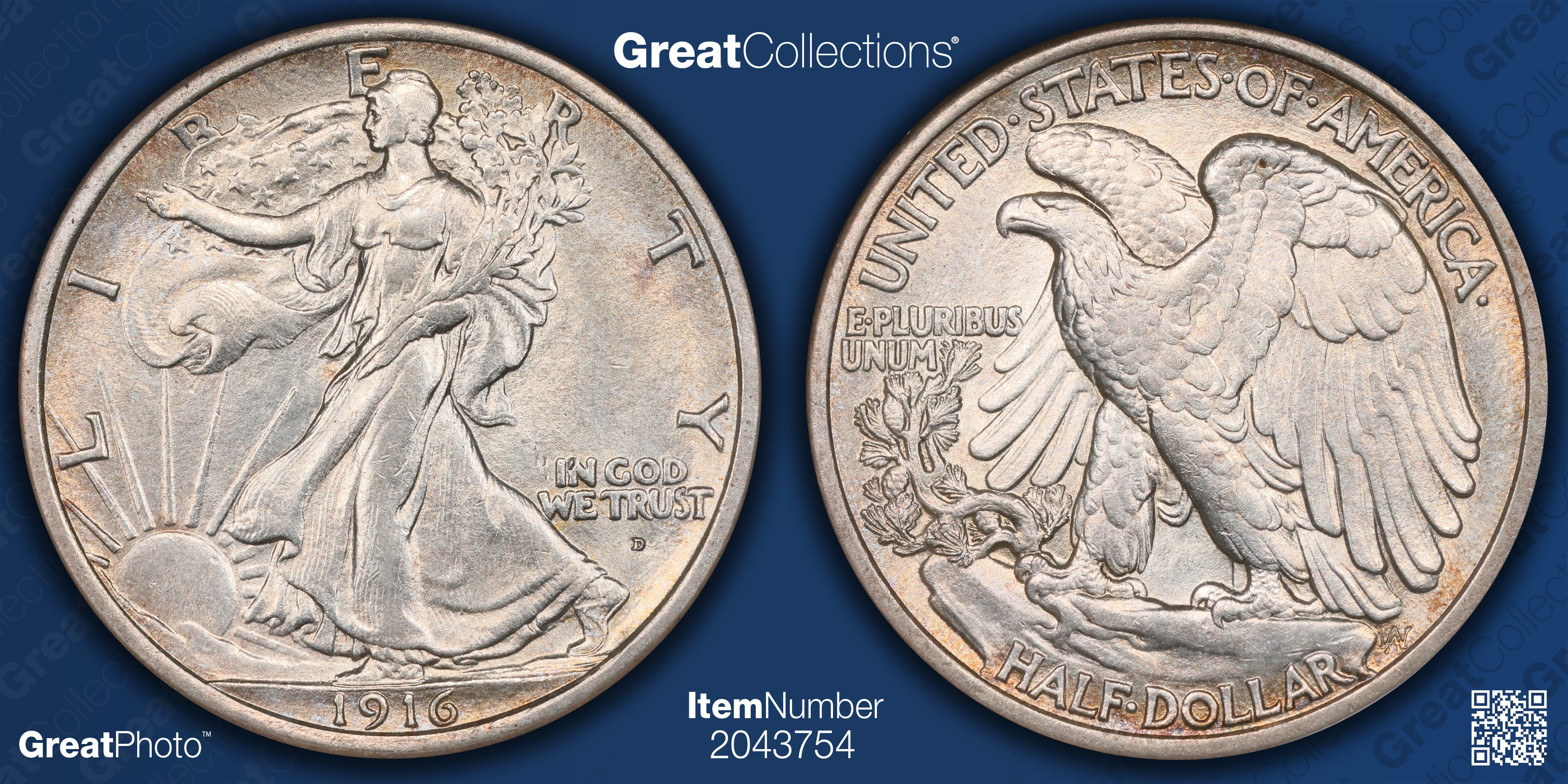 1916-D Walking Liberty Half Dollar NGC MS-61 (Item 2043754 ...