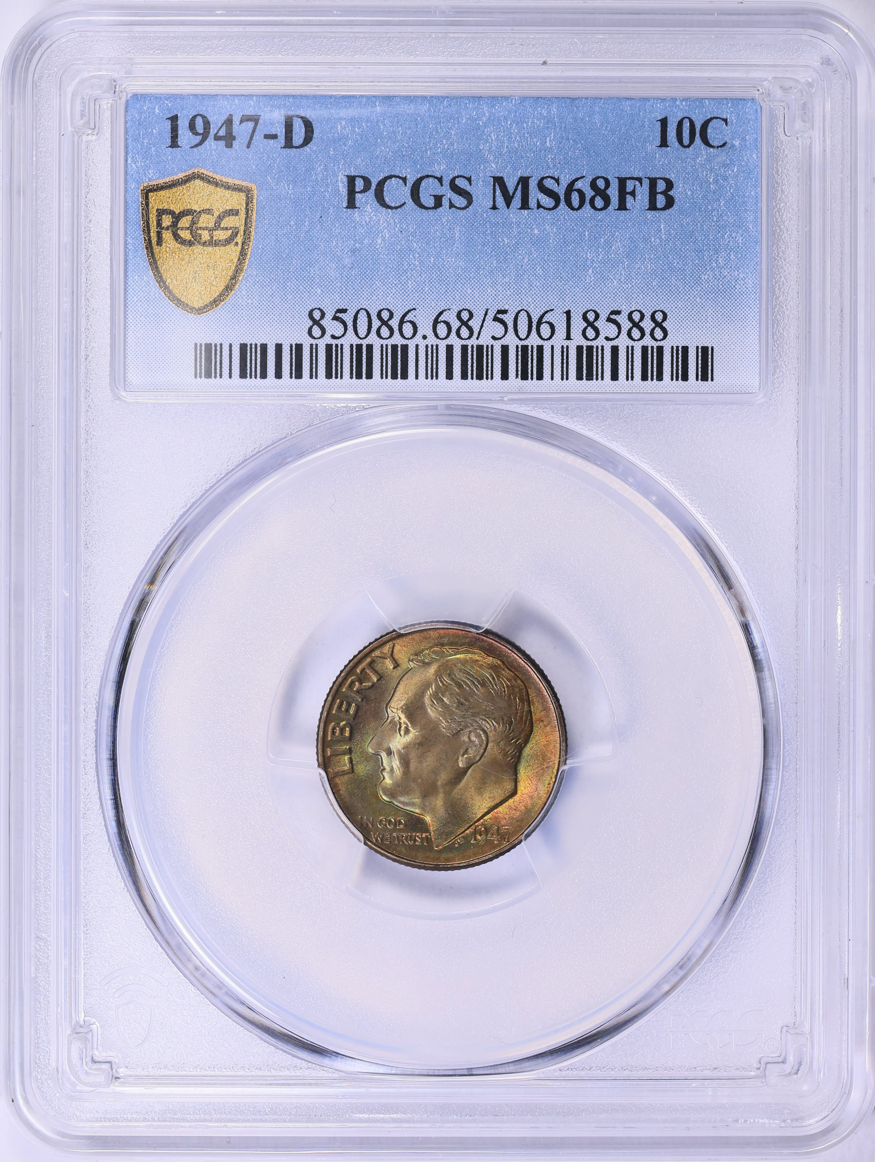 1947-D Roosevelt Dime PCGS MS-68 FB (Toned) (Item 2044140 ...
