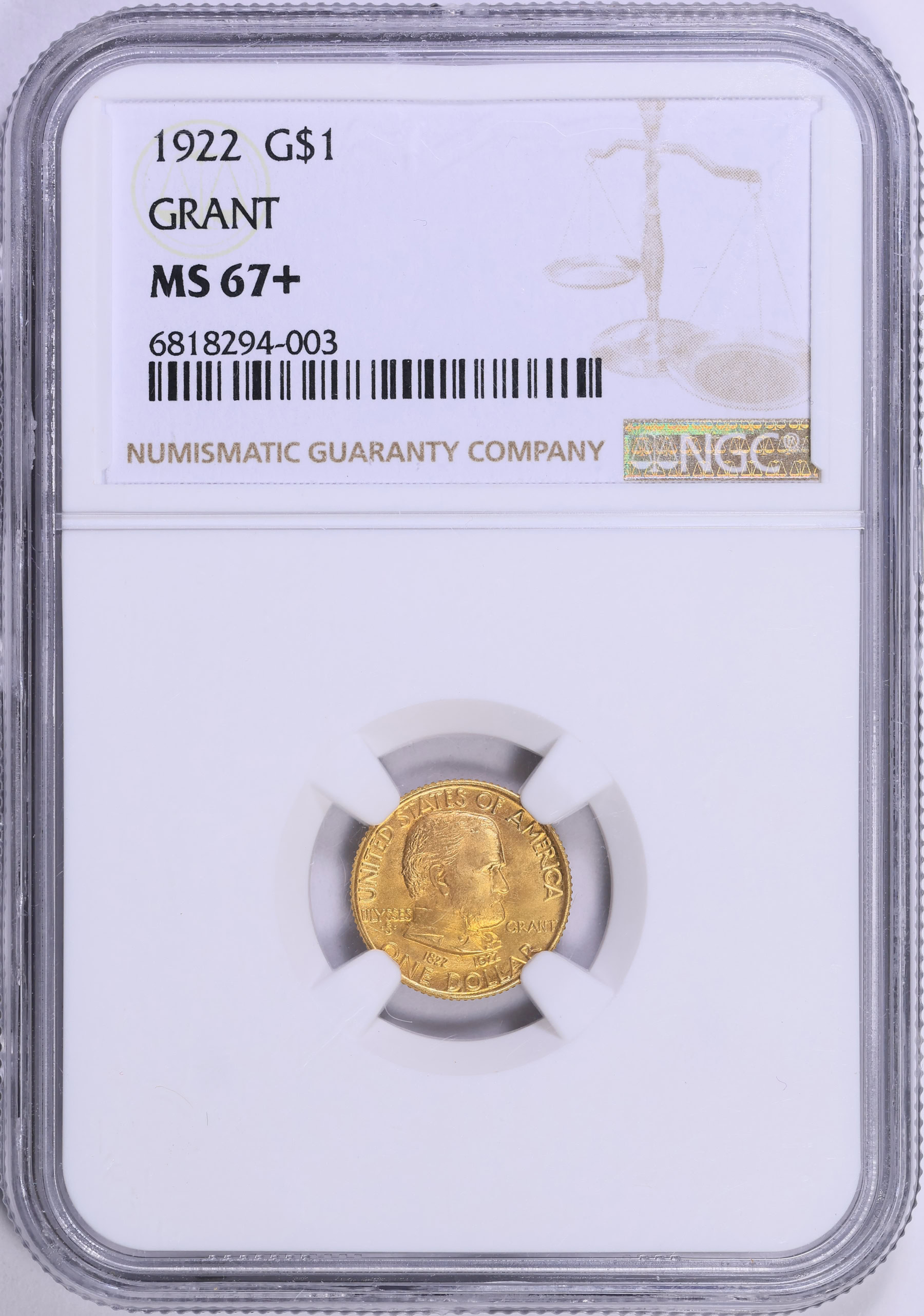 1922 Grant Gold Dollar No Star NGC MS-67+ (Item 2044154 ...