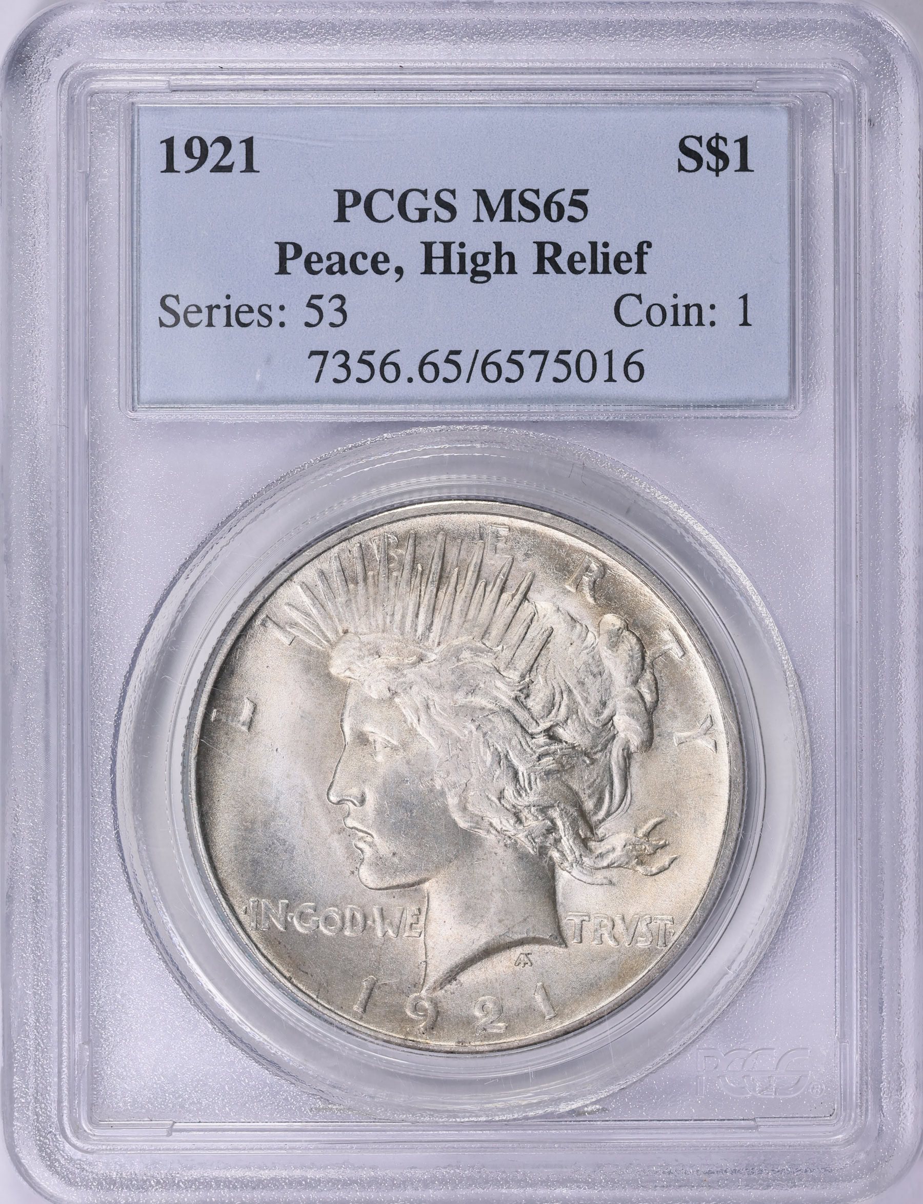 1921 Peace Silver Dollar High Relief PCGS MS-65 (Item 2044626 ...