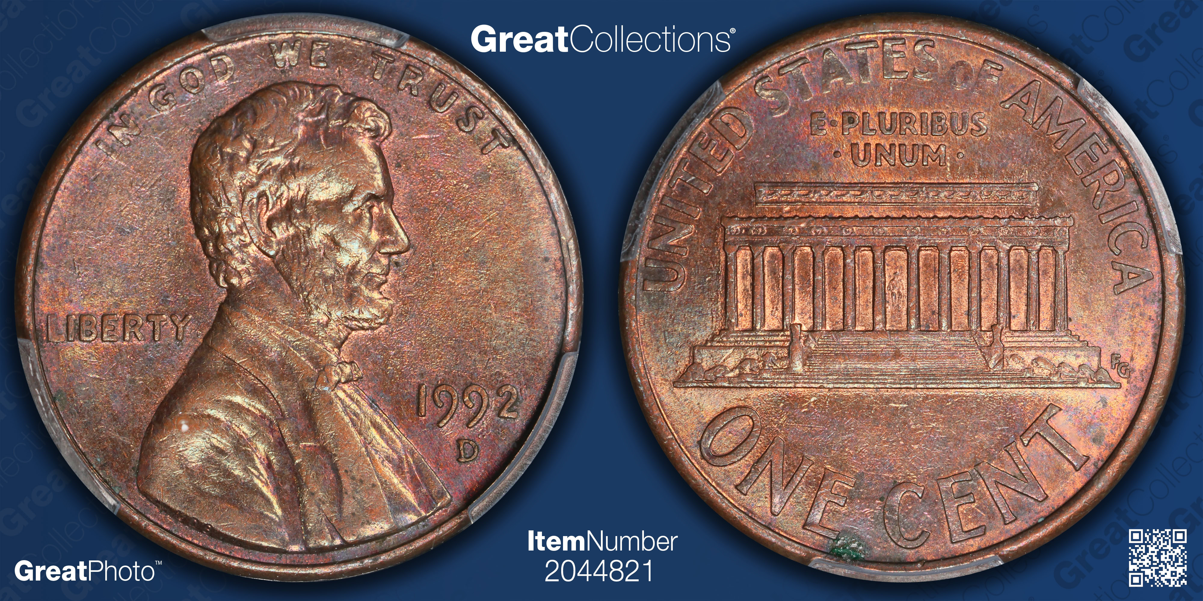 1992-D Lincoln Cent Close AM FS-901 PCGS AU-53 BN (Item 2044821 ...