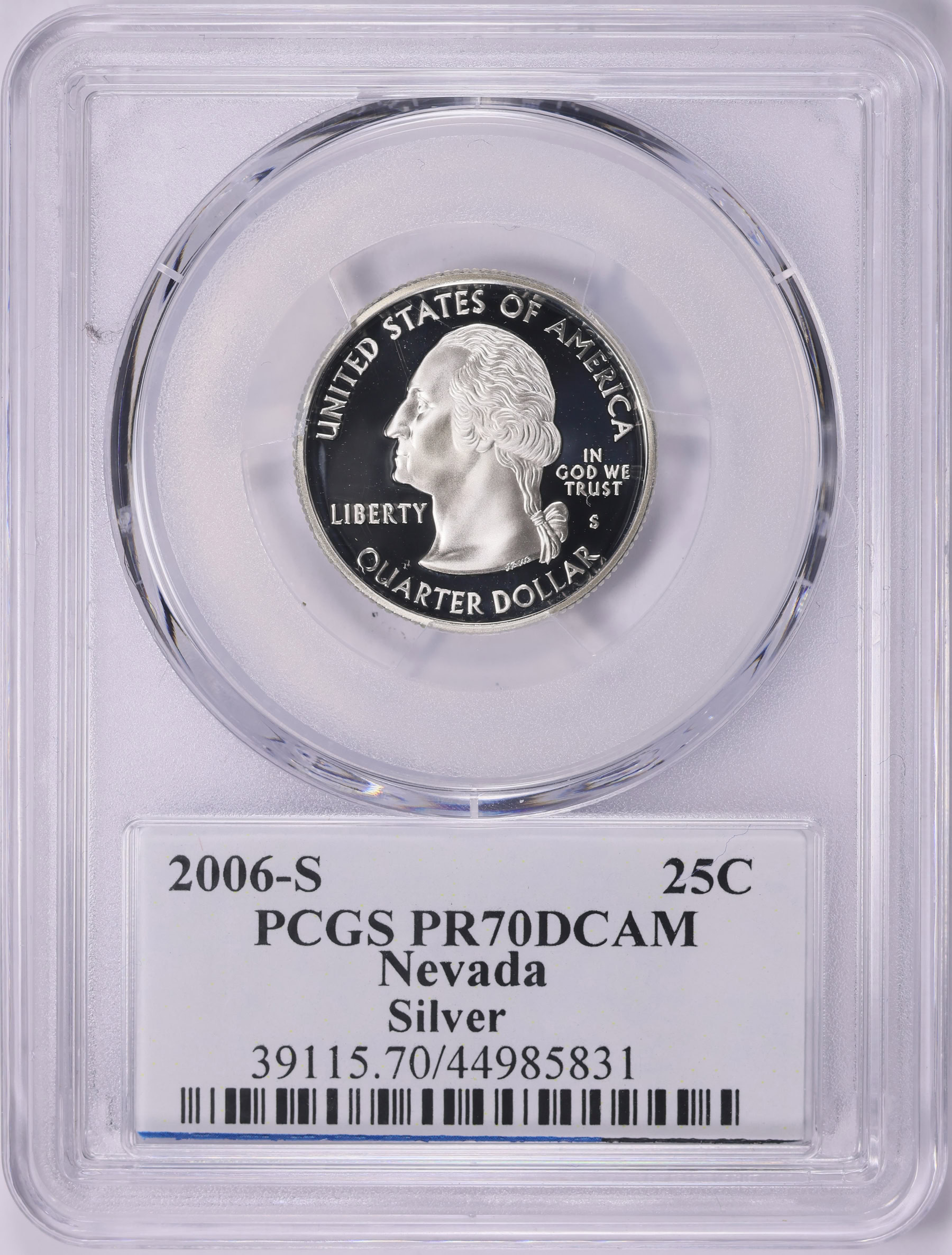 2006-S State Quarter Nevada Silver PCGS Proof-70 DCAM (Item 2045544 ...
