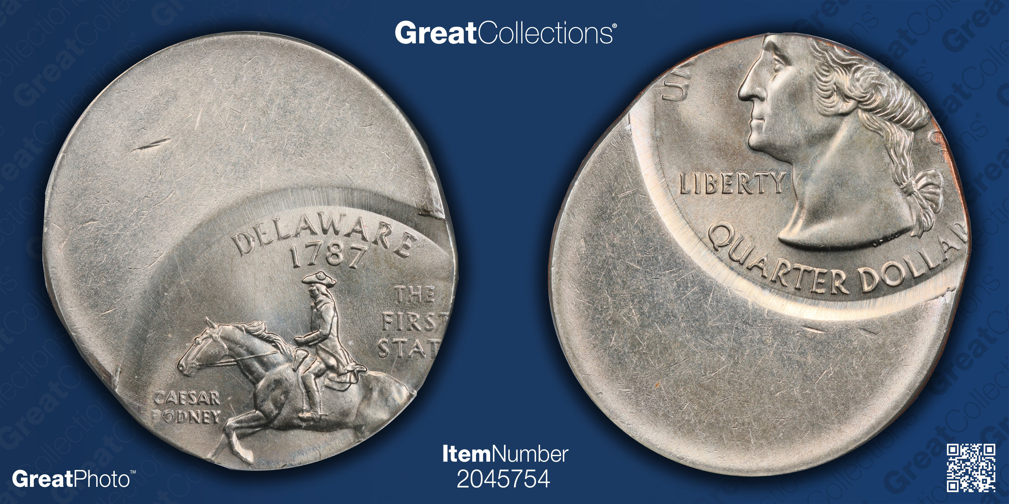 Mint Error 1999 State Quarter Delaware Struck 50% Off-Center at K-10:00 ...