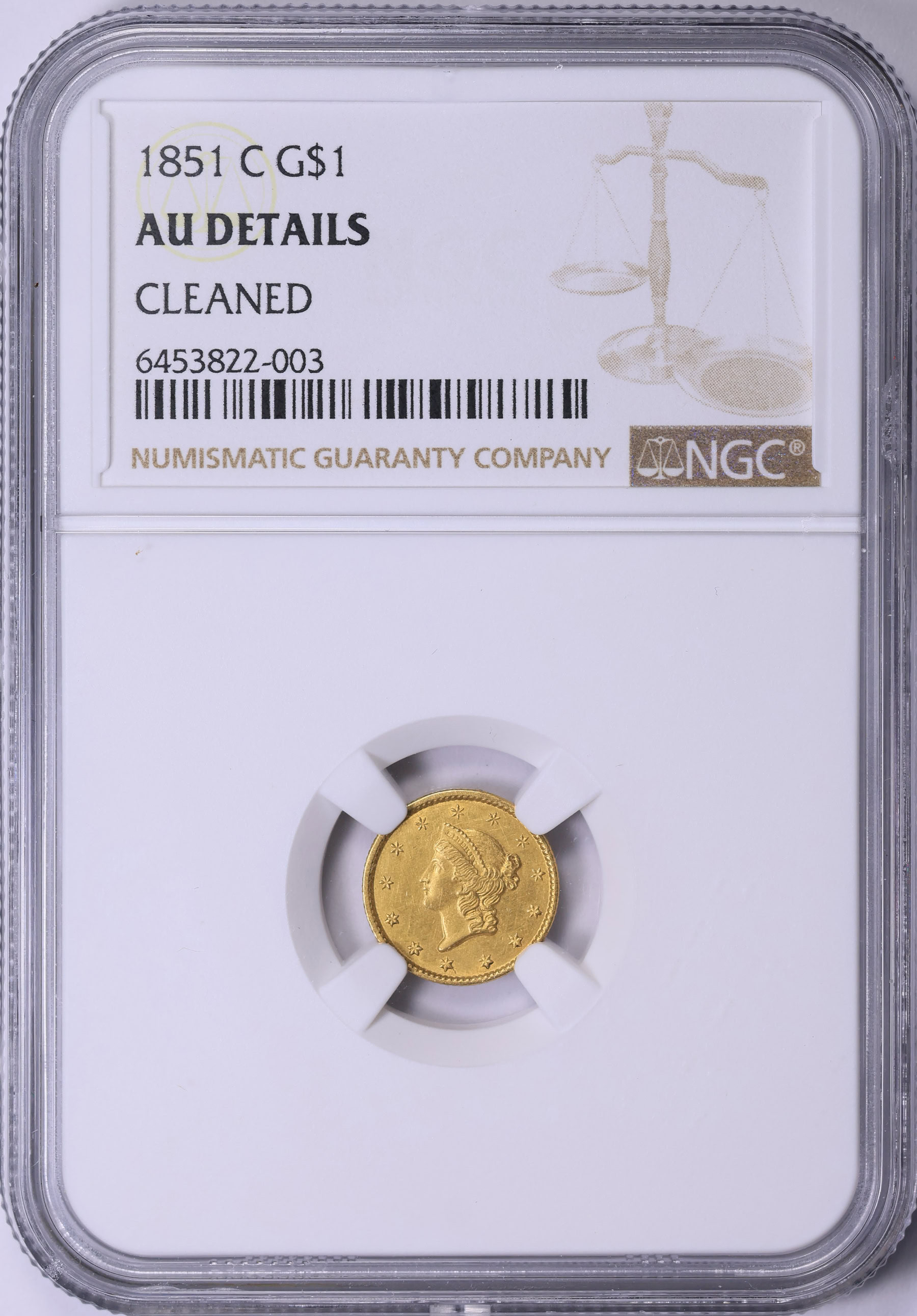 1851-C Liberty Gold Dollar NGC AU Details (Item 2046630 ...