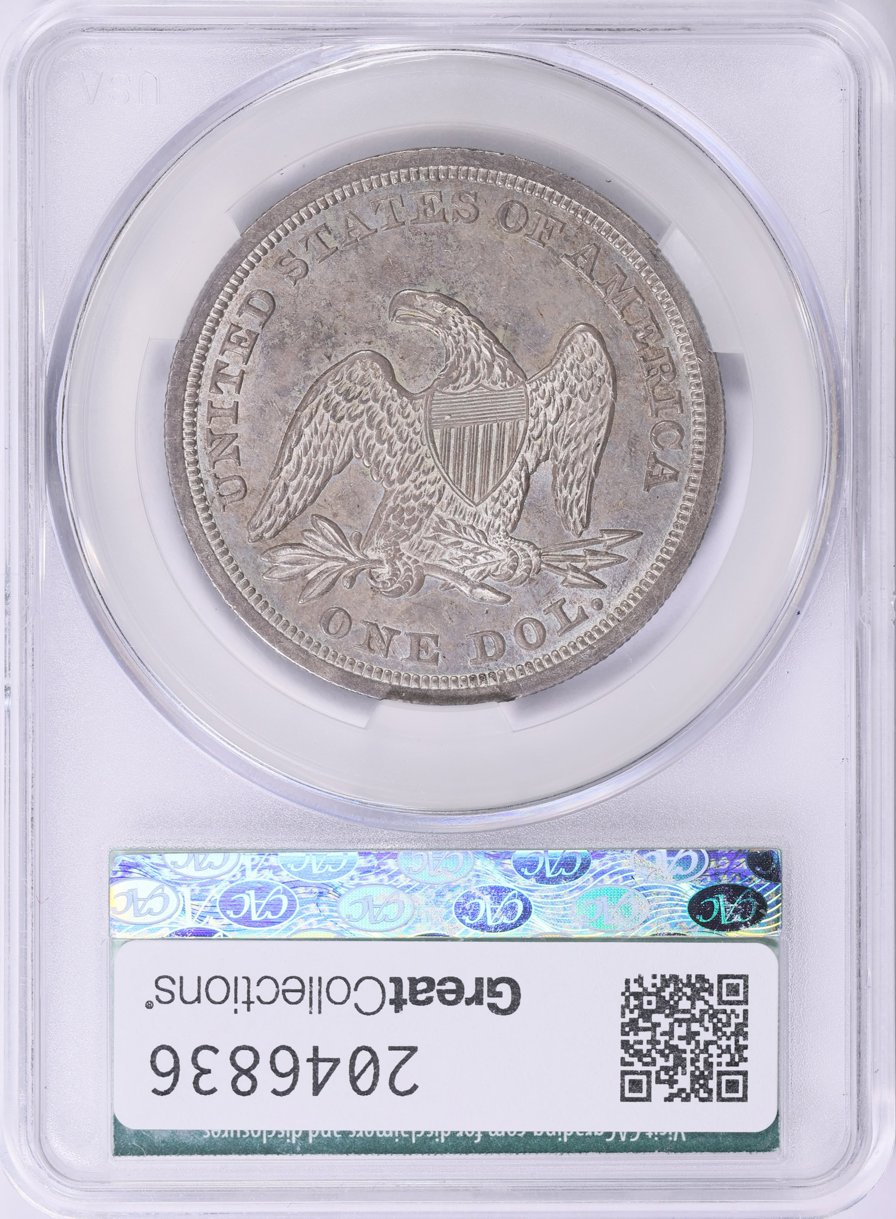 1847 Seated Liberty Silver Dollar CACG MS-63 (Item 2046836 ...