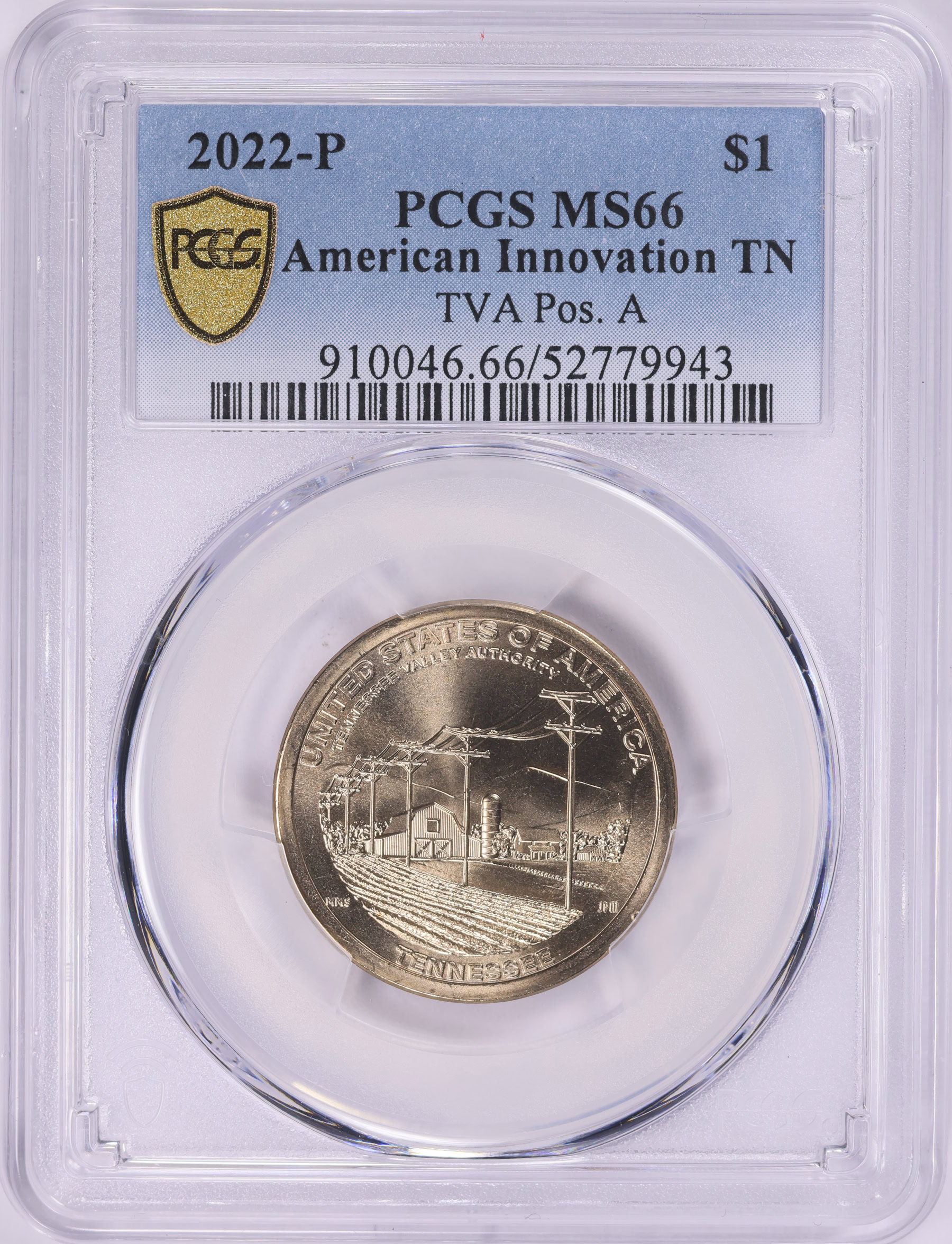 2022-P Innovation Dollar Tennessee TVA Position A PCGS MS-66 (Item ...