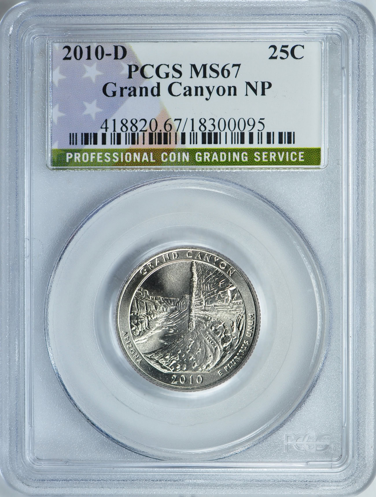 2010-D America the Beautiful Quarter Grand Canyon PCGS MS-67 (Item ...