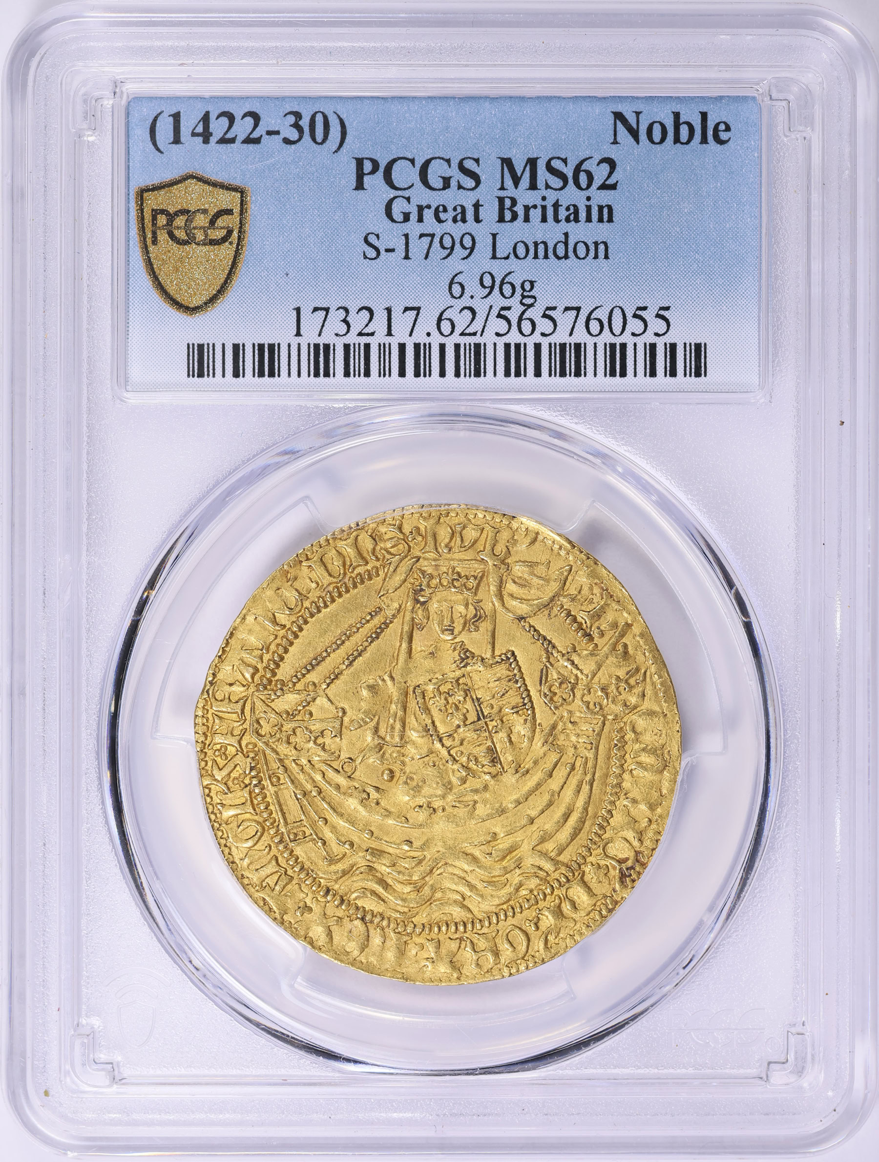 Great Britain ND (1422-30) Gold Noble of Henry VI Annulet Issue London ...
