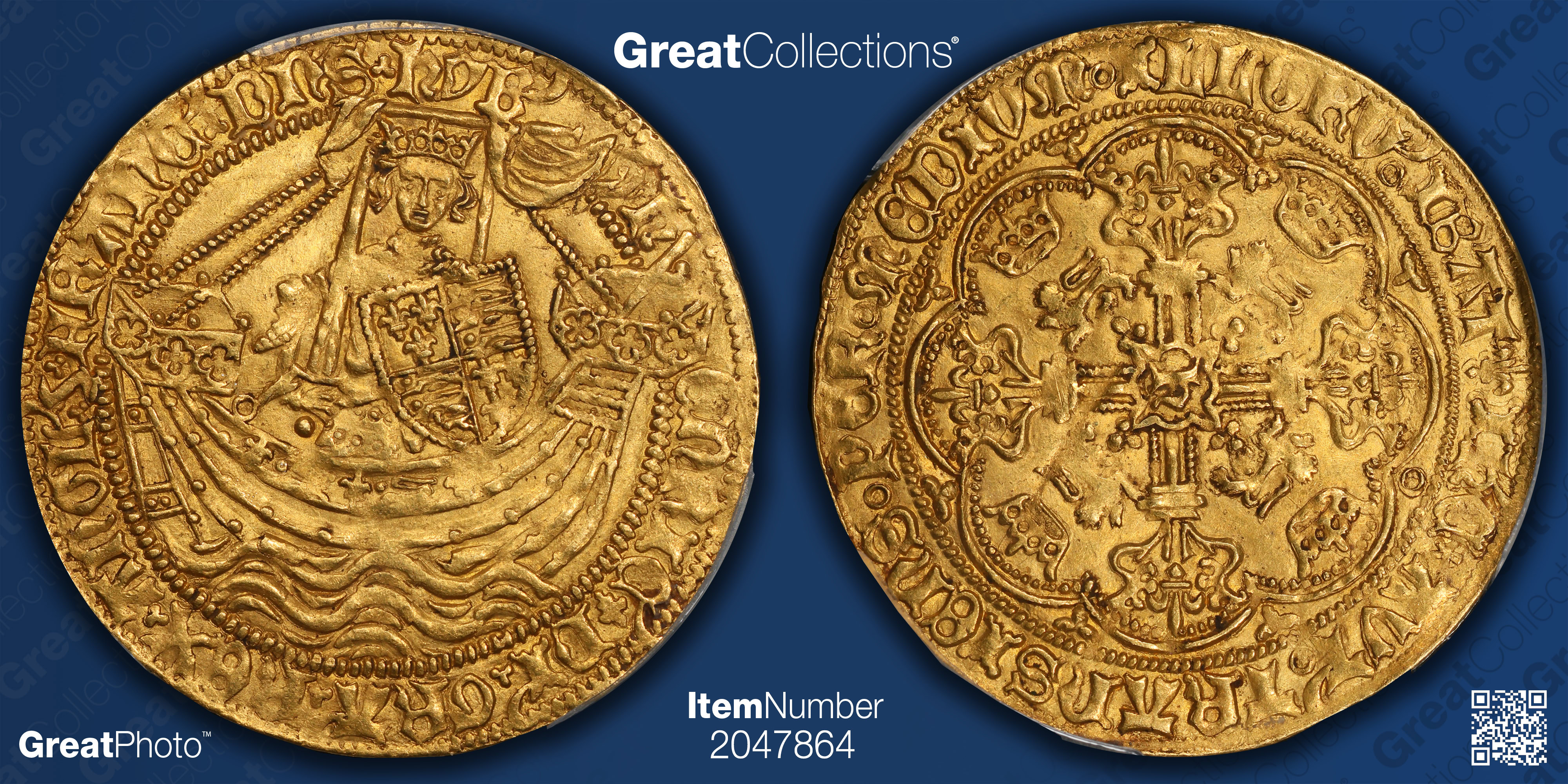 Great Britain ND (1422-30) Gold Noble of Henry VI Annulet Issue London ...