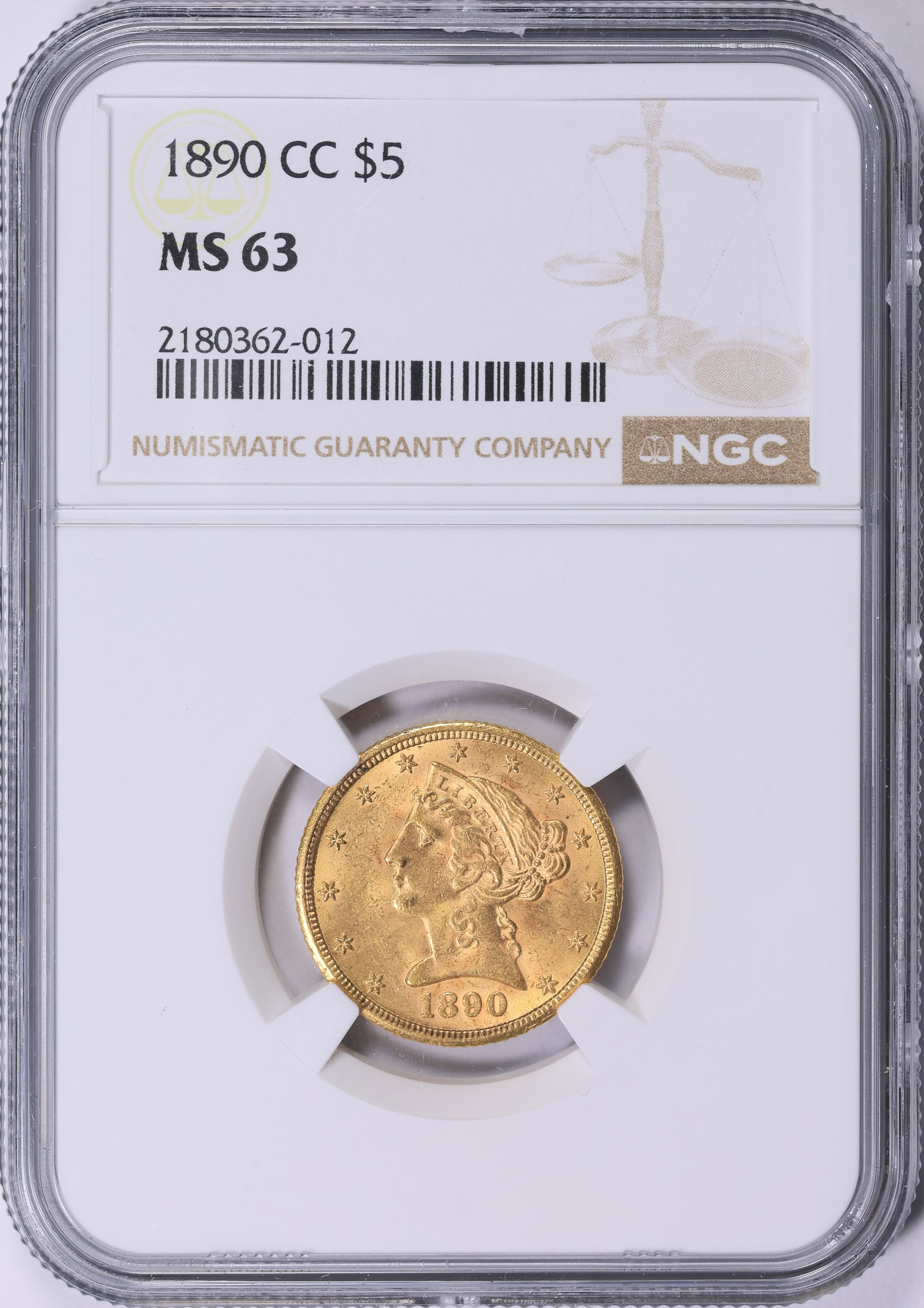 1890-CC Liberty Gold Half Eagle NGC MS-63 (Item 2048352 ...