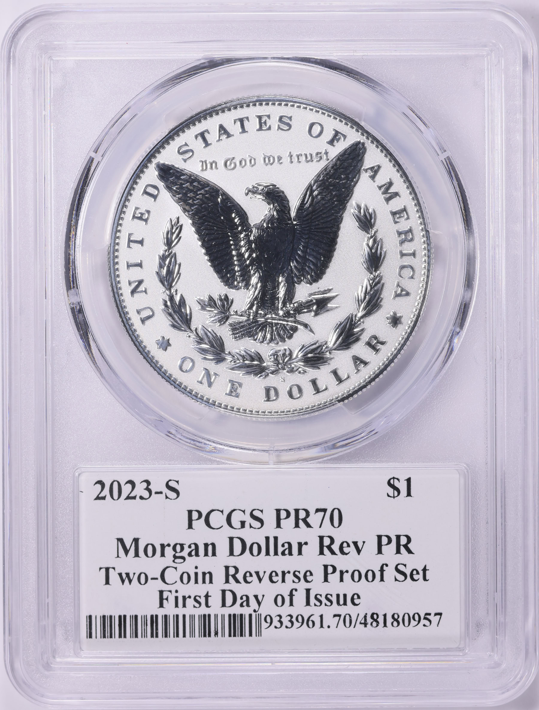 2023-S Morgan Silver Dollar Reverse Proof First Day of Issue (From Two ...