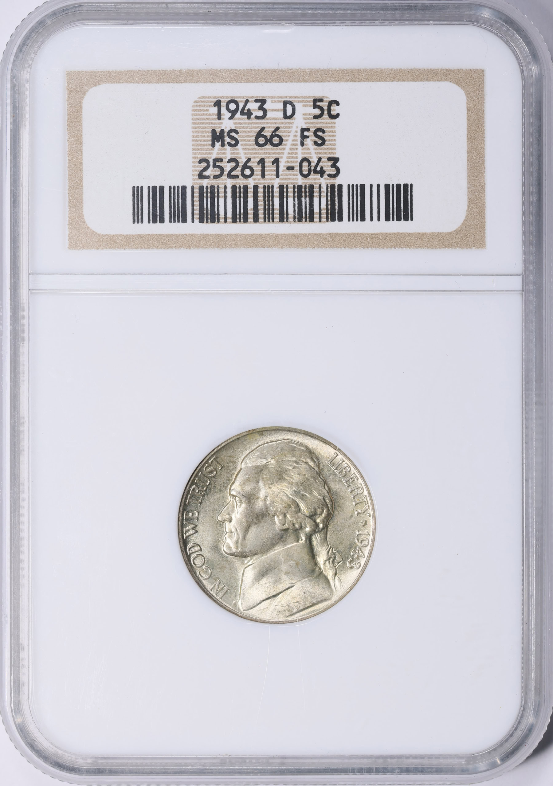 1943-D Jefferson Nickel NGC MS-66 FS (Item 2048799) | GreatCollections ...