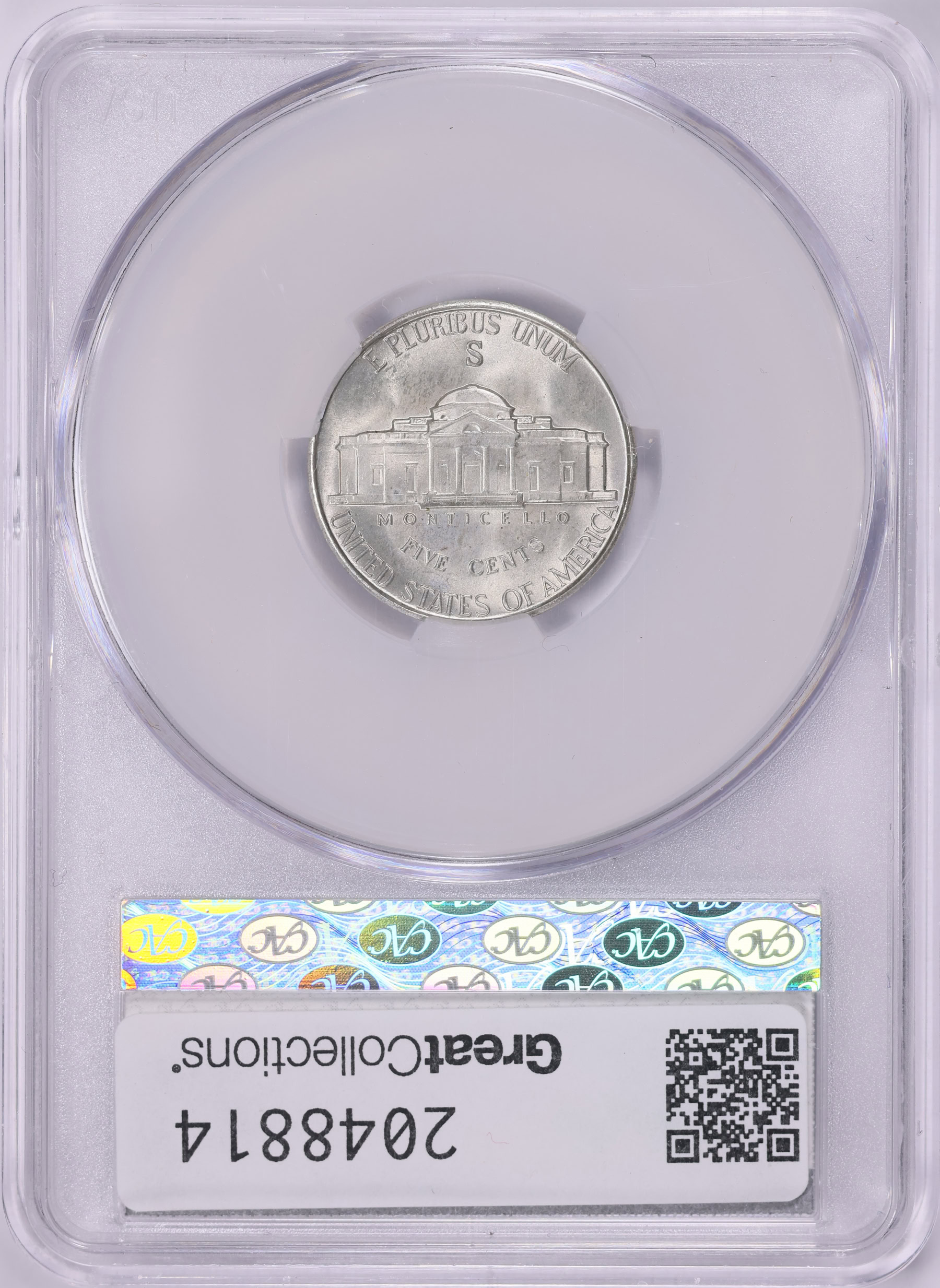 1942-S Jefferson Nickel Type 2 CACG MS-66 (Item 2048814 ...