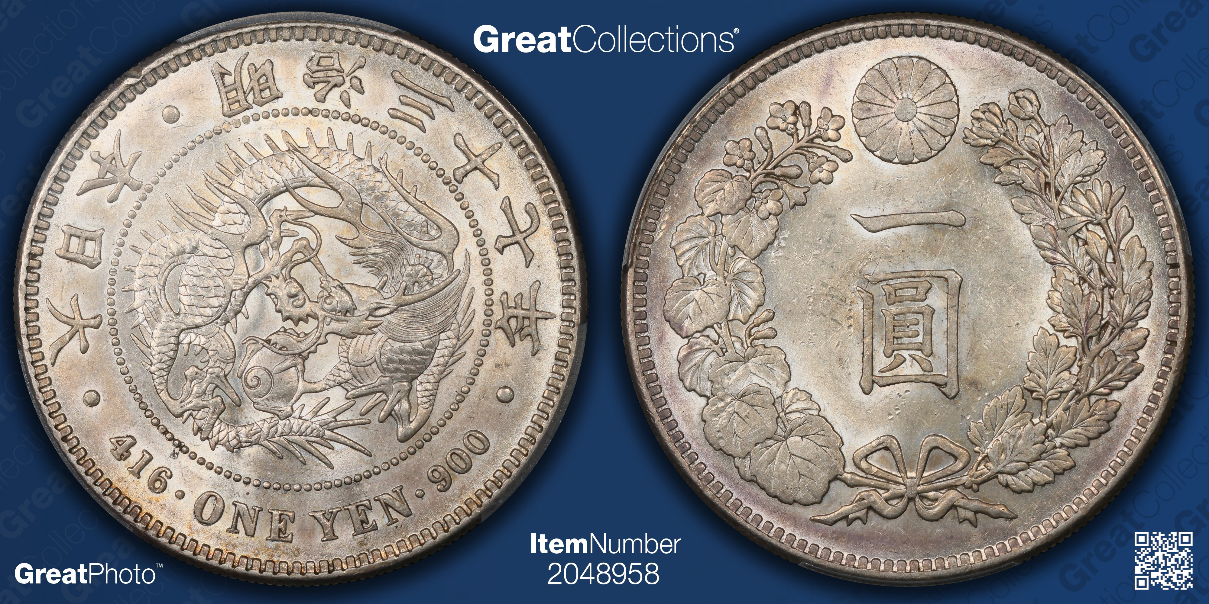 Japan Year 37 (1904) Silver Yen Y-A25.3 PCGS MS-61 (Item 2048958 ...