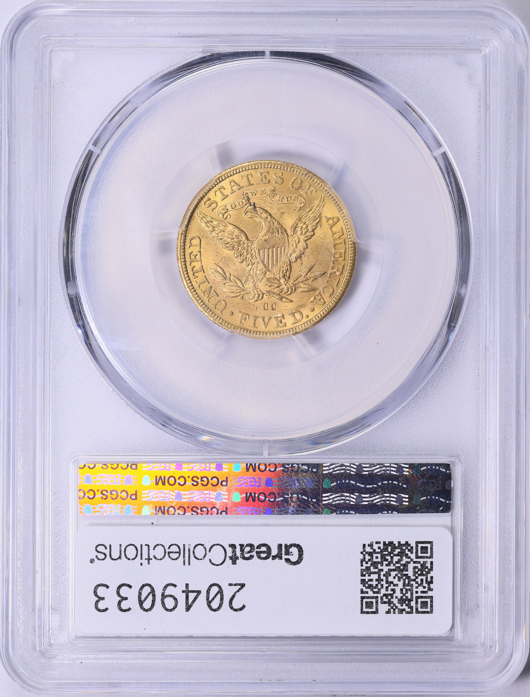 1890-CC Liberty Gold Half Eagle PCGS MS-64 (CAC Green) (The Fairmont ...