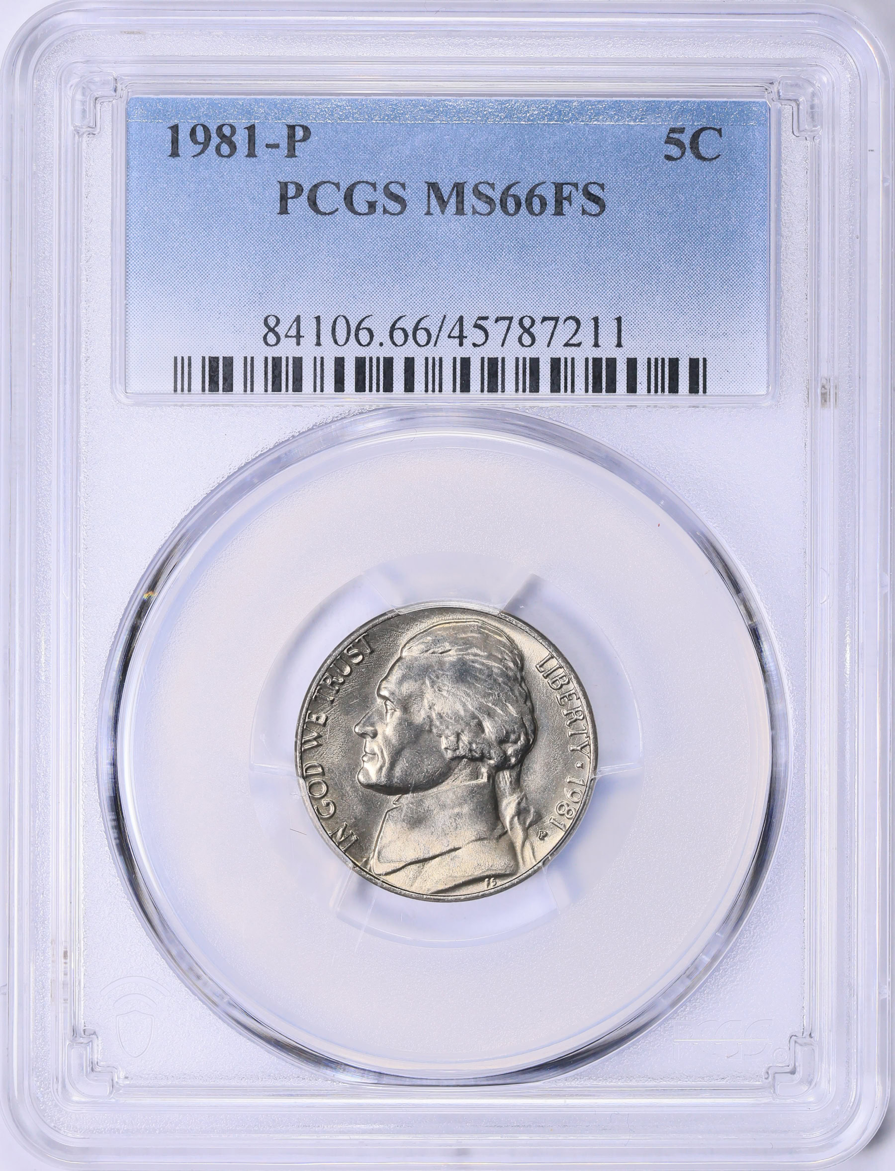 1981-P Jefferson Nickel PCGS MS-66 FS (Item 2049056) | GreatCollections ...