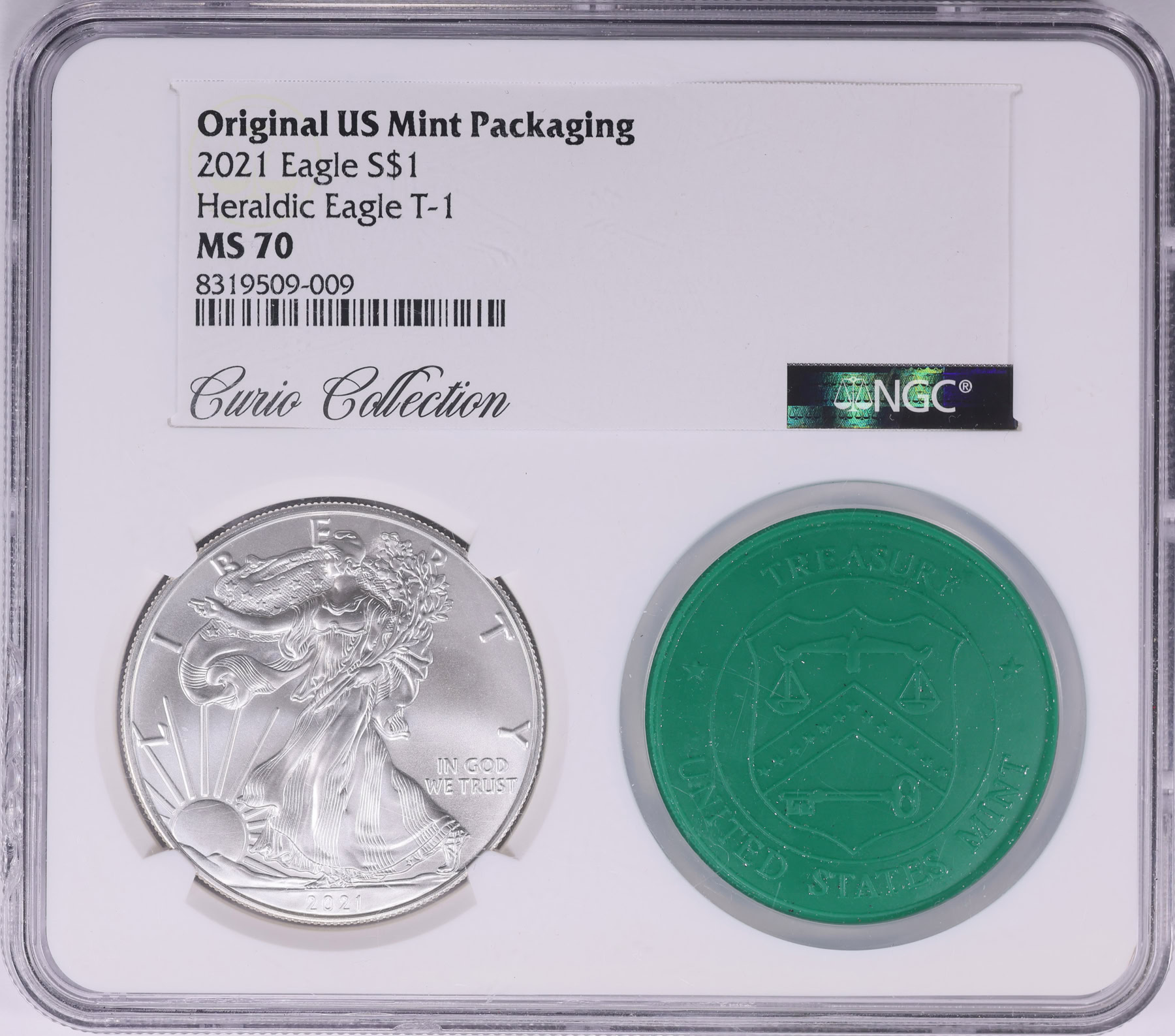 2021 $1 Silver Eagle Type 1 NGC MS-70 (With Monster Box Lid) (Curio ...