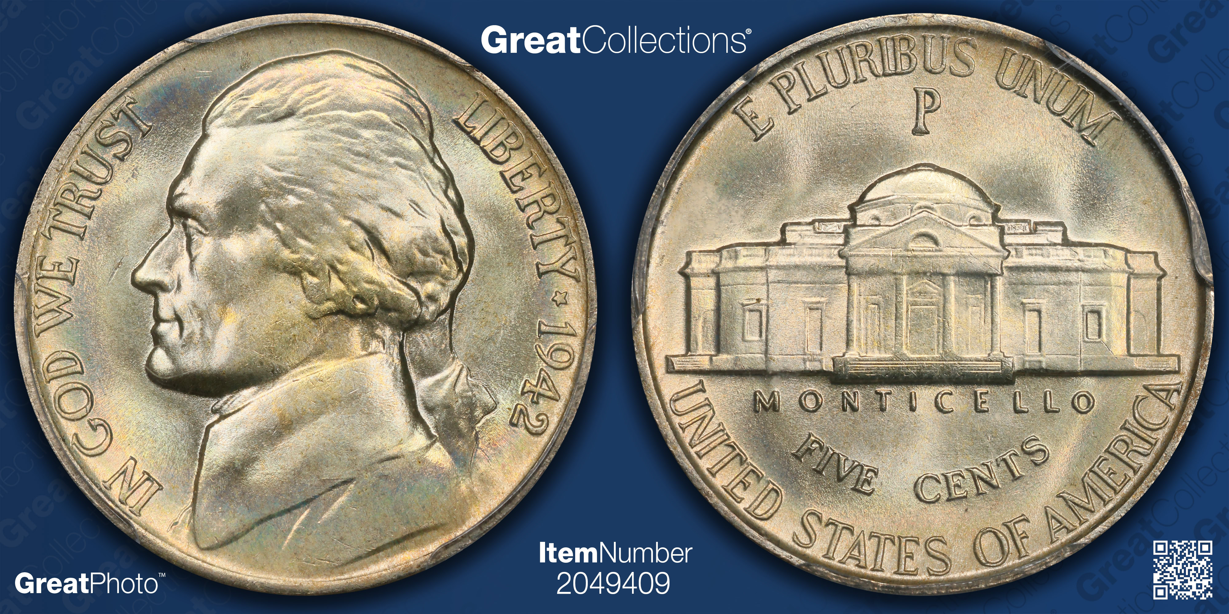 1942-P Jefferson Nickel Type 2 PCGS MS-67+ (Item 2049409 ...