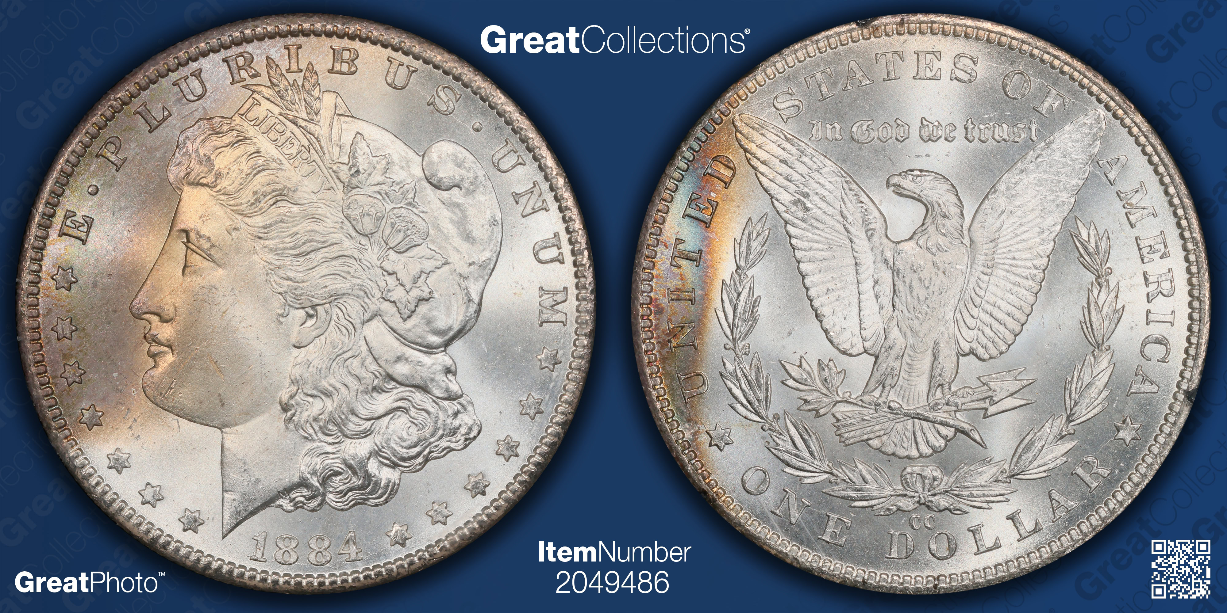 1884-CC Morgan Silver Dollar 18/18 VAM-2 NGC MS-67 (GSA Holder) (With ...