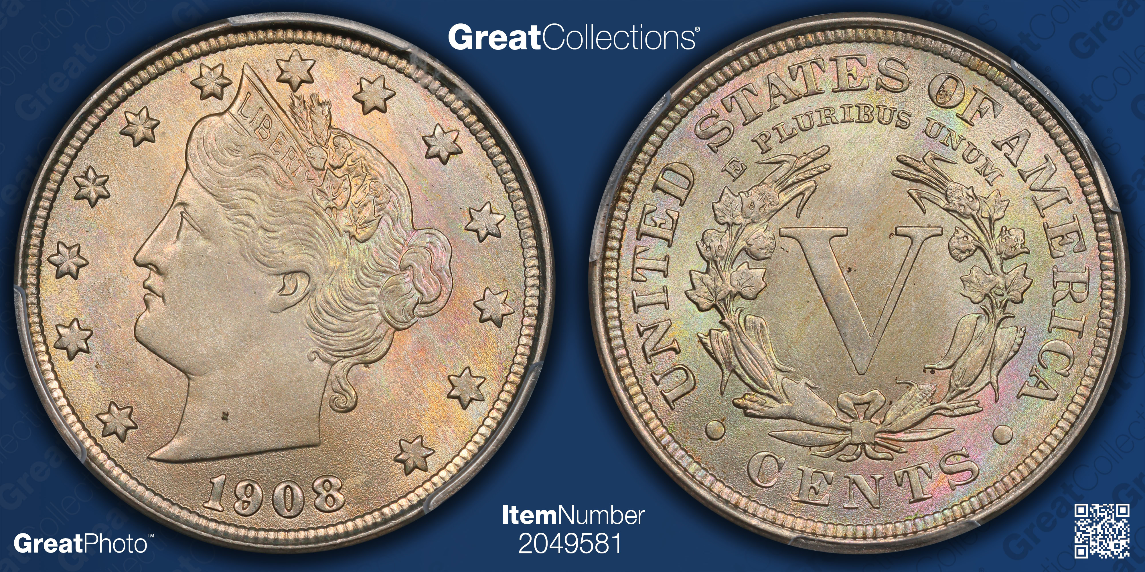 1908 Liberty Nickel PCGS MS-66 (Toned) (Item 2049581 ...