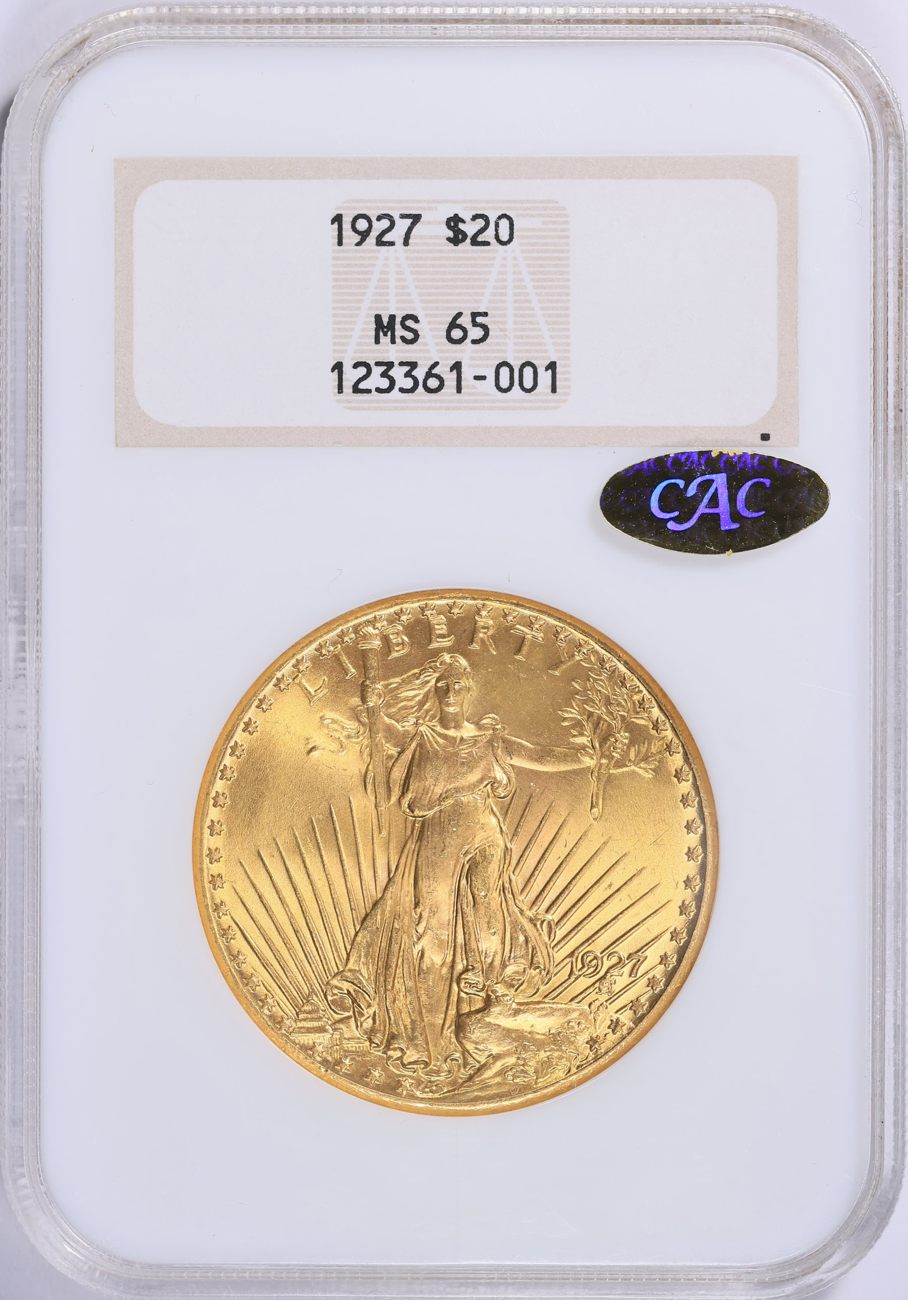 1927 Saint-Gaudens Gold Double Eagle NGC MS-65 (CAC Gold) OH (Item ...