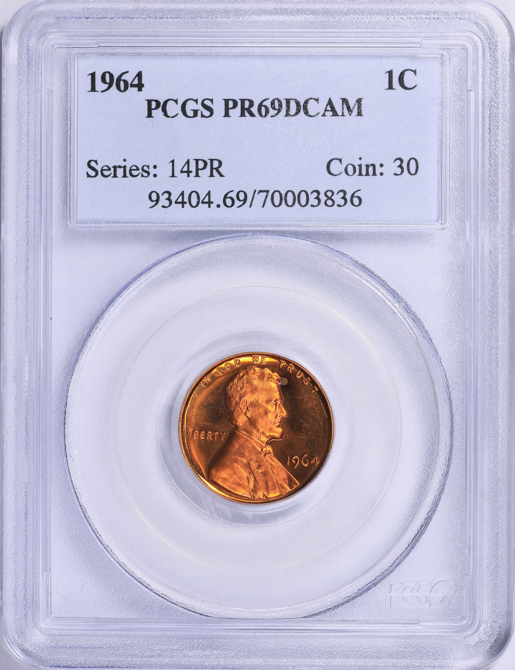 1964 Lincoln Cent PCGS Proof-69 DCAM (Item 2049613) | GreatCollections ...