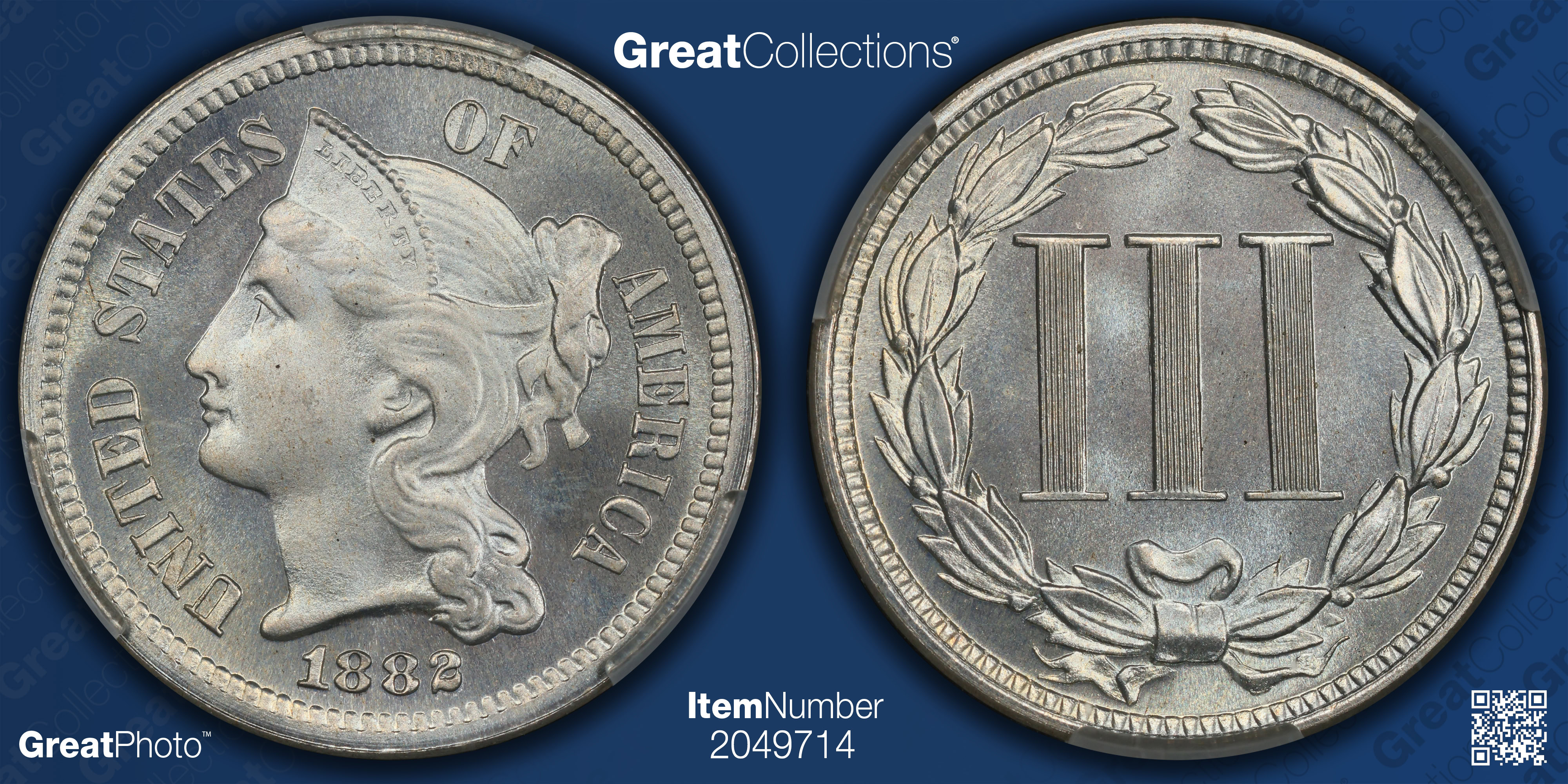 1882 Nickel Three-Cent Piece CACG Proof-68 (Item 2049714 ...