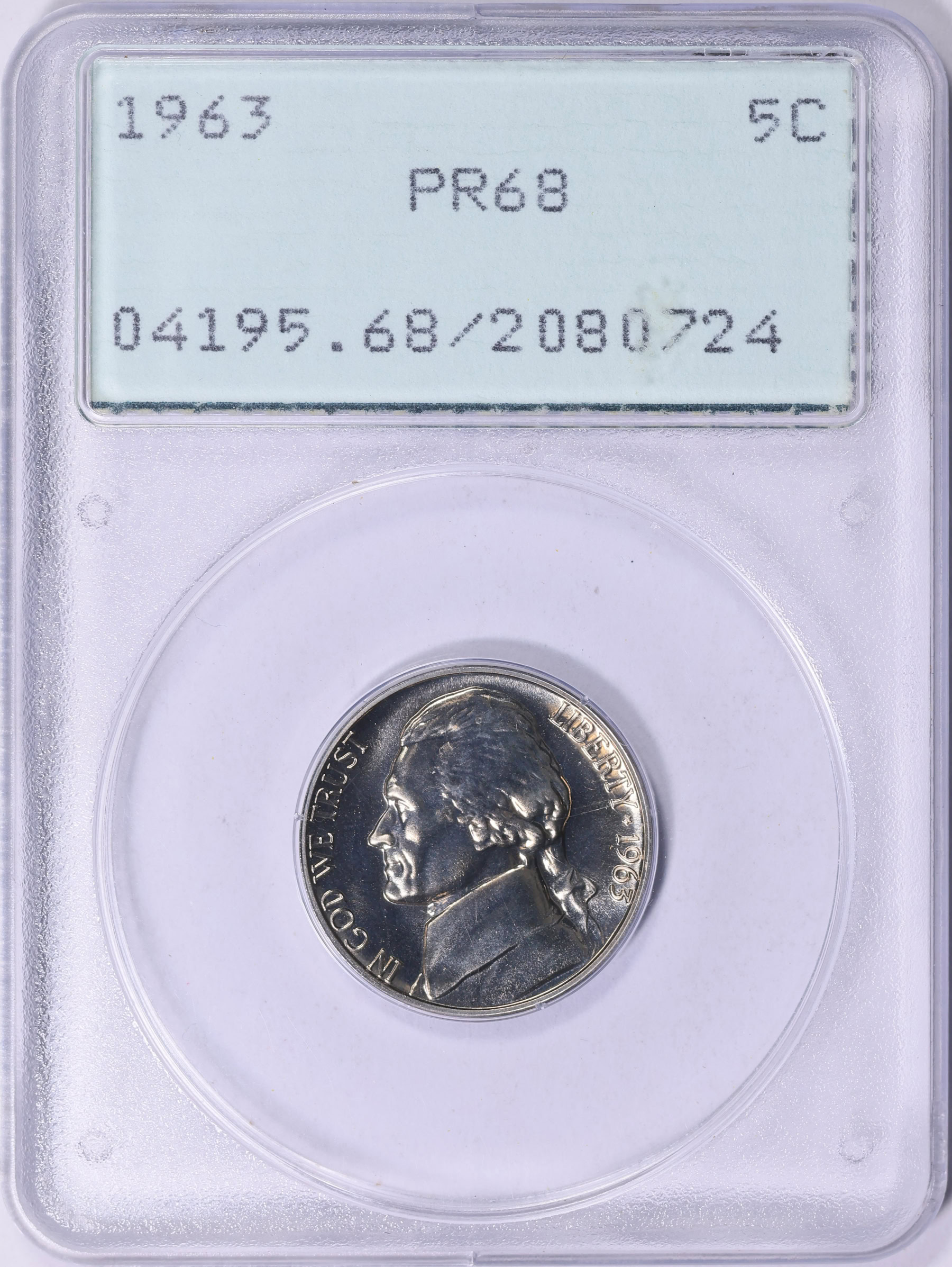 1963 Jefferson Nickel PCGS Proof-68 OGH (1st Gen) (Item 2049742 ...