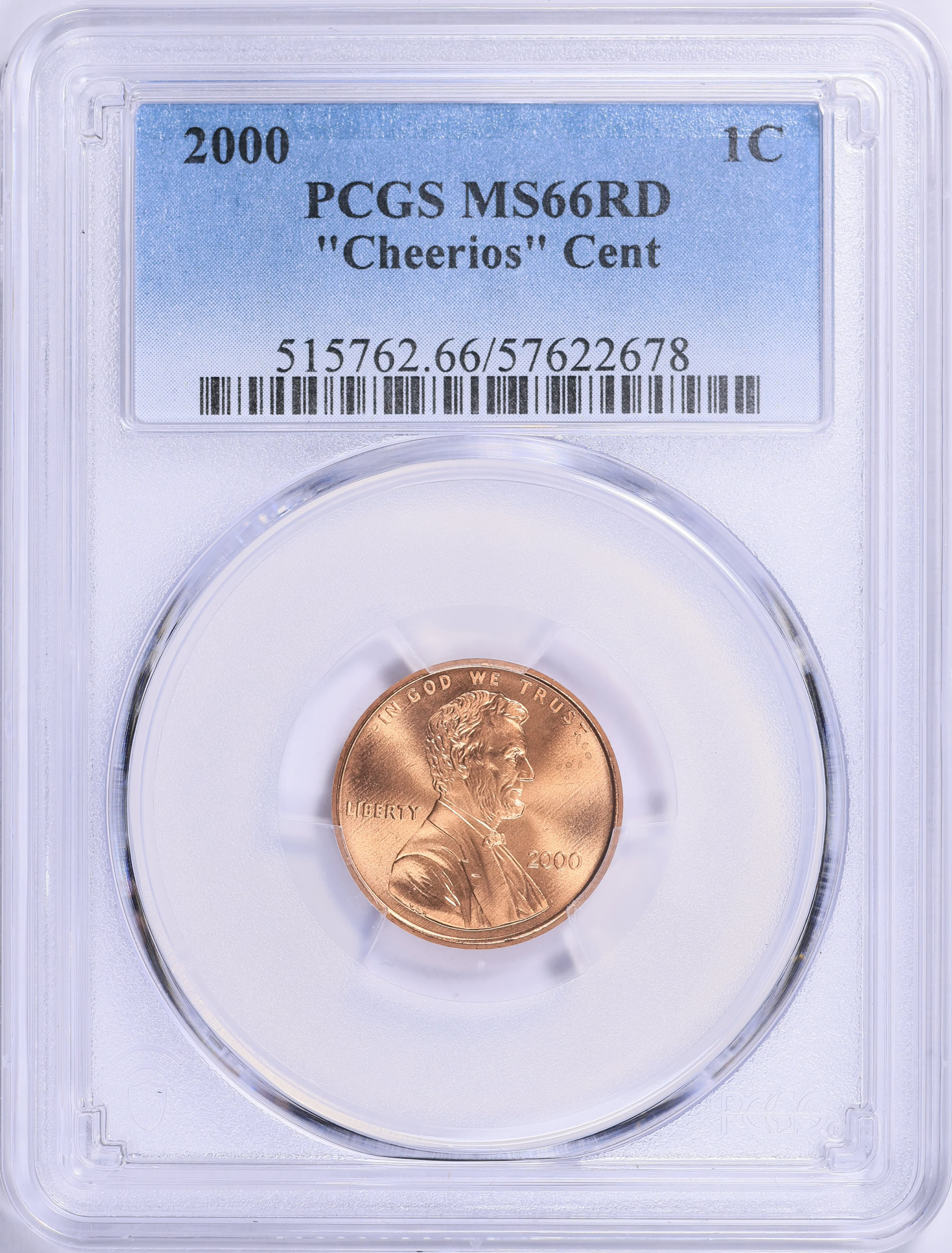 2000 Lincoln Cent From Cheerios Promotion PCGS MS-66 RD (Item 2049757 ...