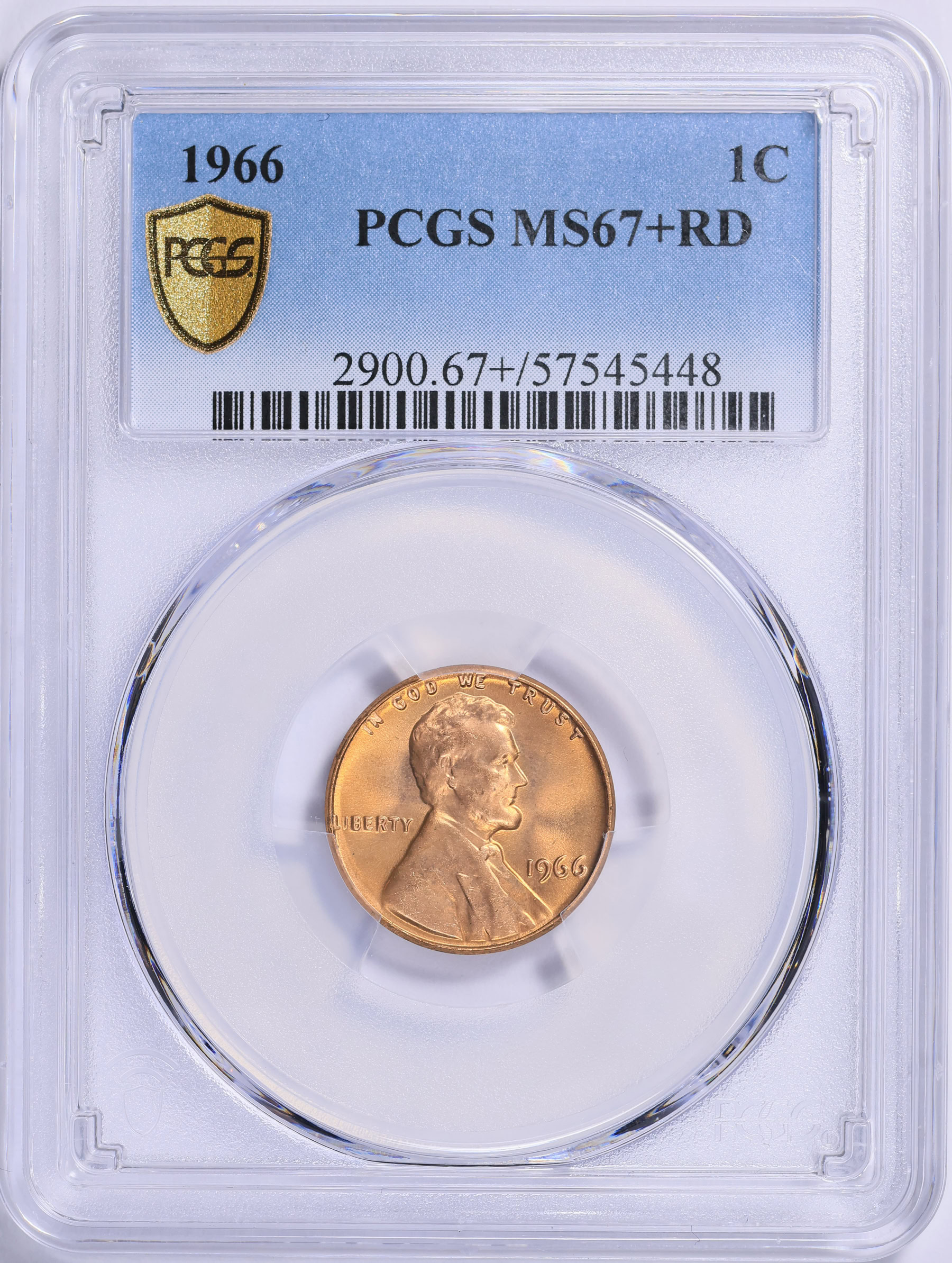 1966 Lincoln Cent PCGS MS-67+ RD (Item 2049913) | GreatCollections Coin ...