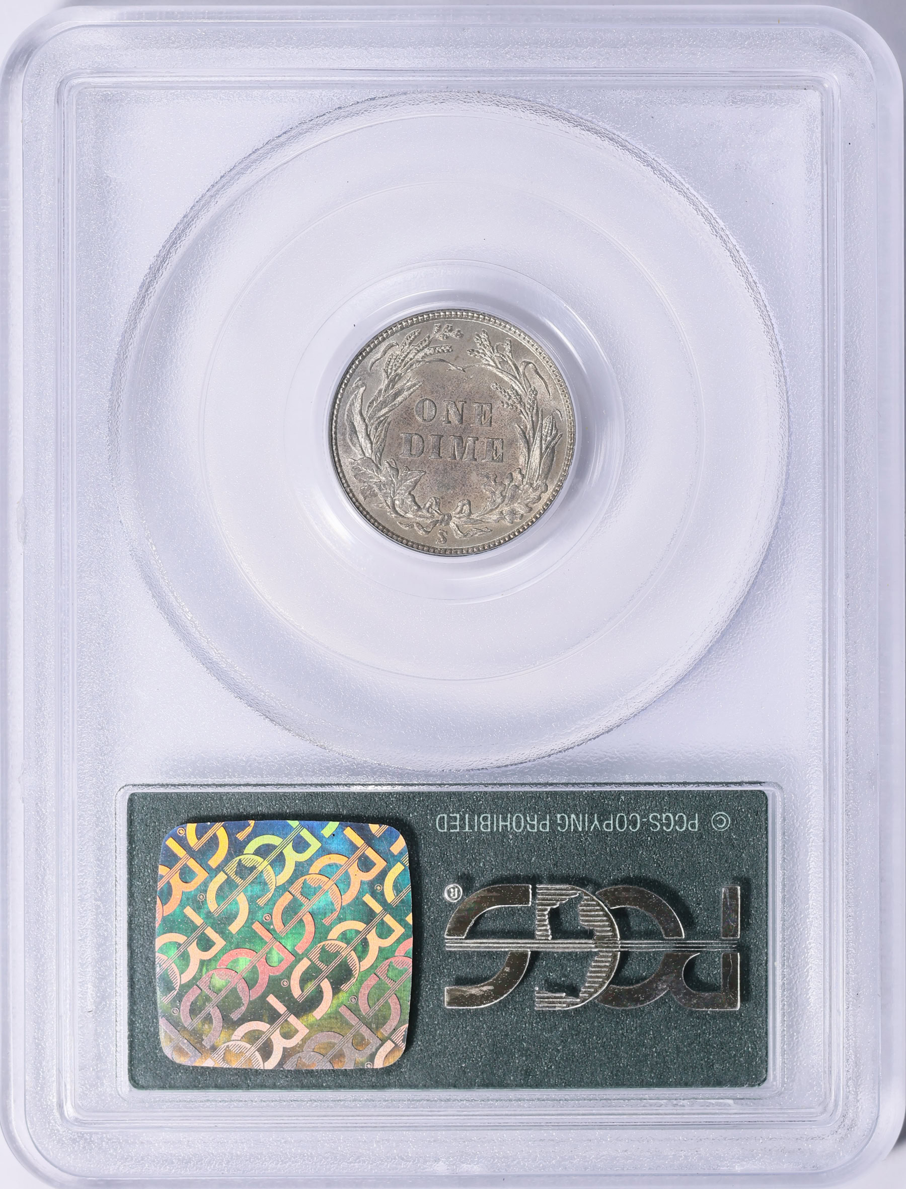 1914-S Barber Dime PCGS MS-66 (CAC Green) (Toned) (Eliasberg Collection ...