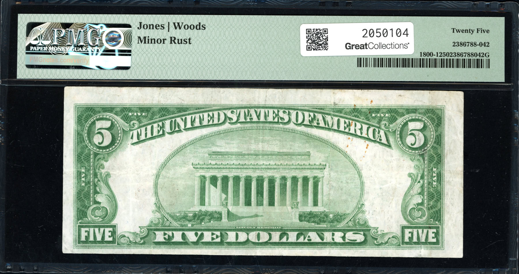 Fr. 1800-1 Philadelphia, Pennsylvania 1929 Type 1 $5 Note The ...